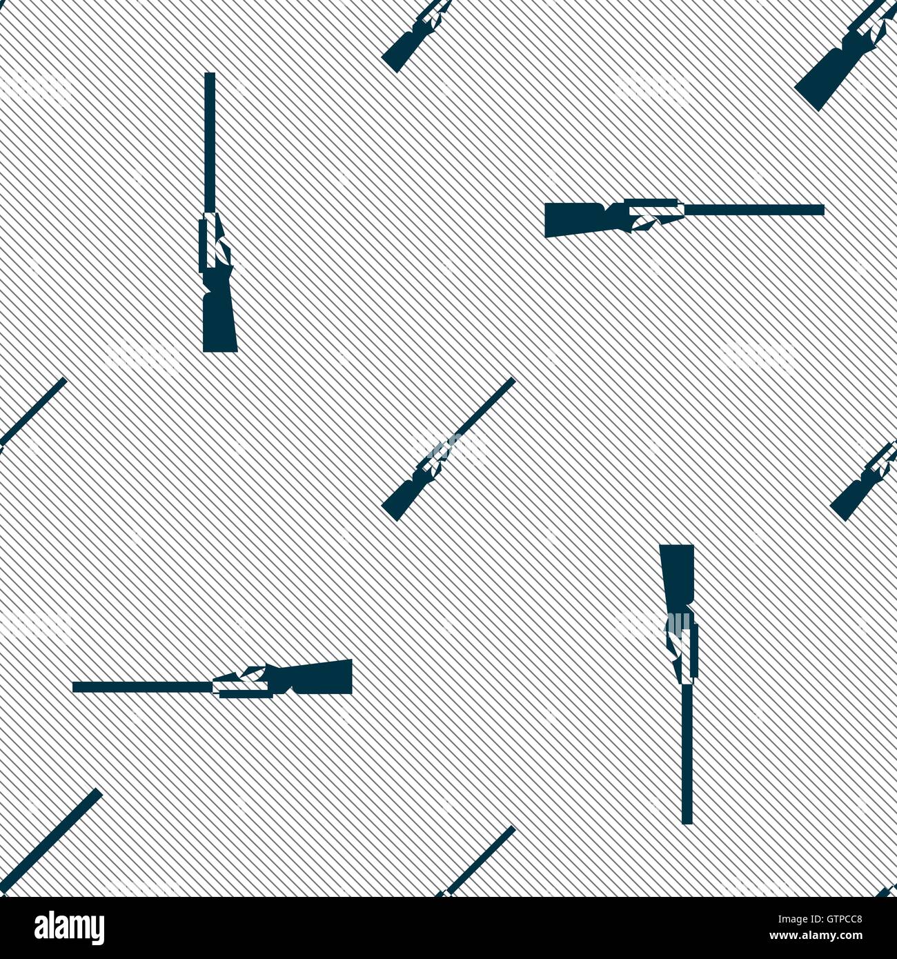 Shotgun icon sign. Seamless pattern with geometric texture. Vector ...
