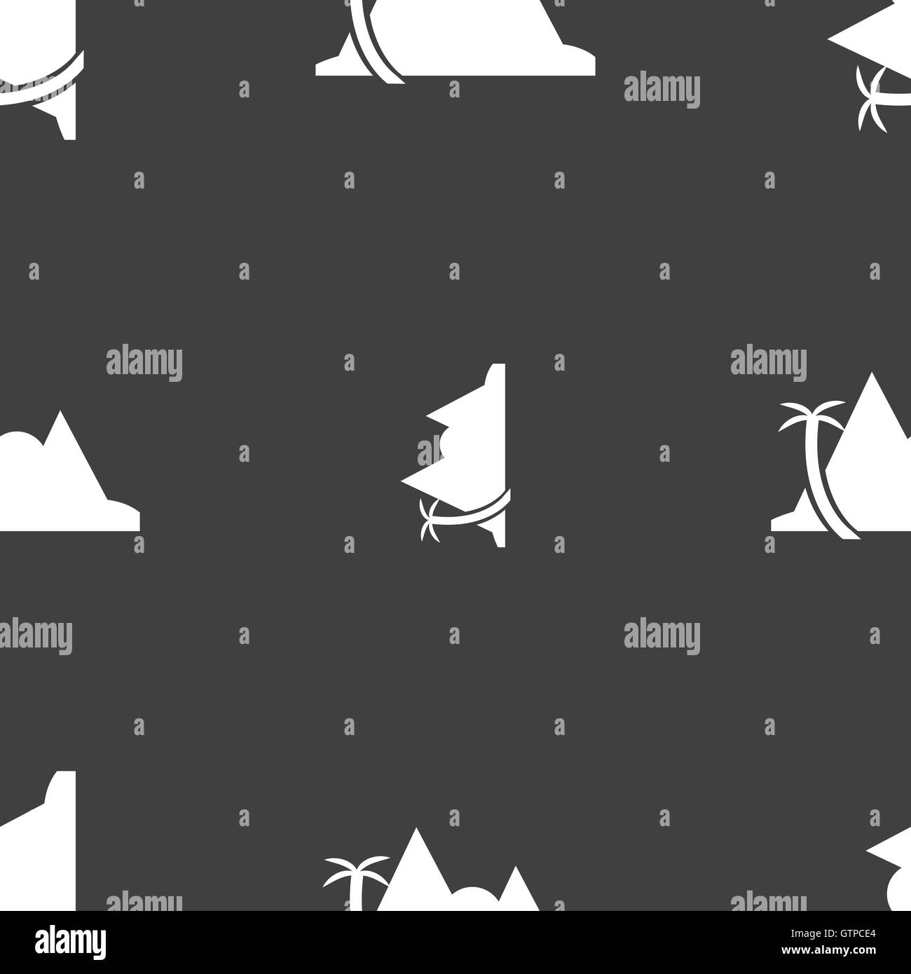 Mirage icon sign. Seamless pattern on a gray background. Vector Stock ...