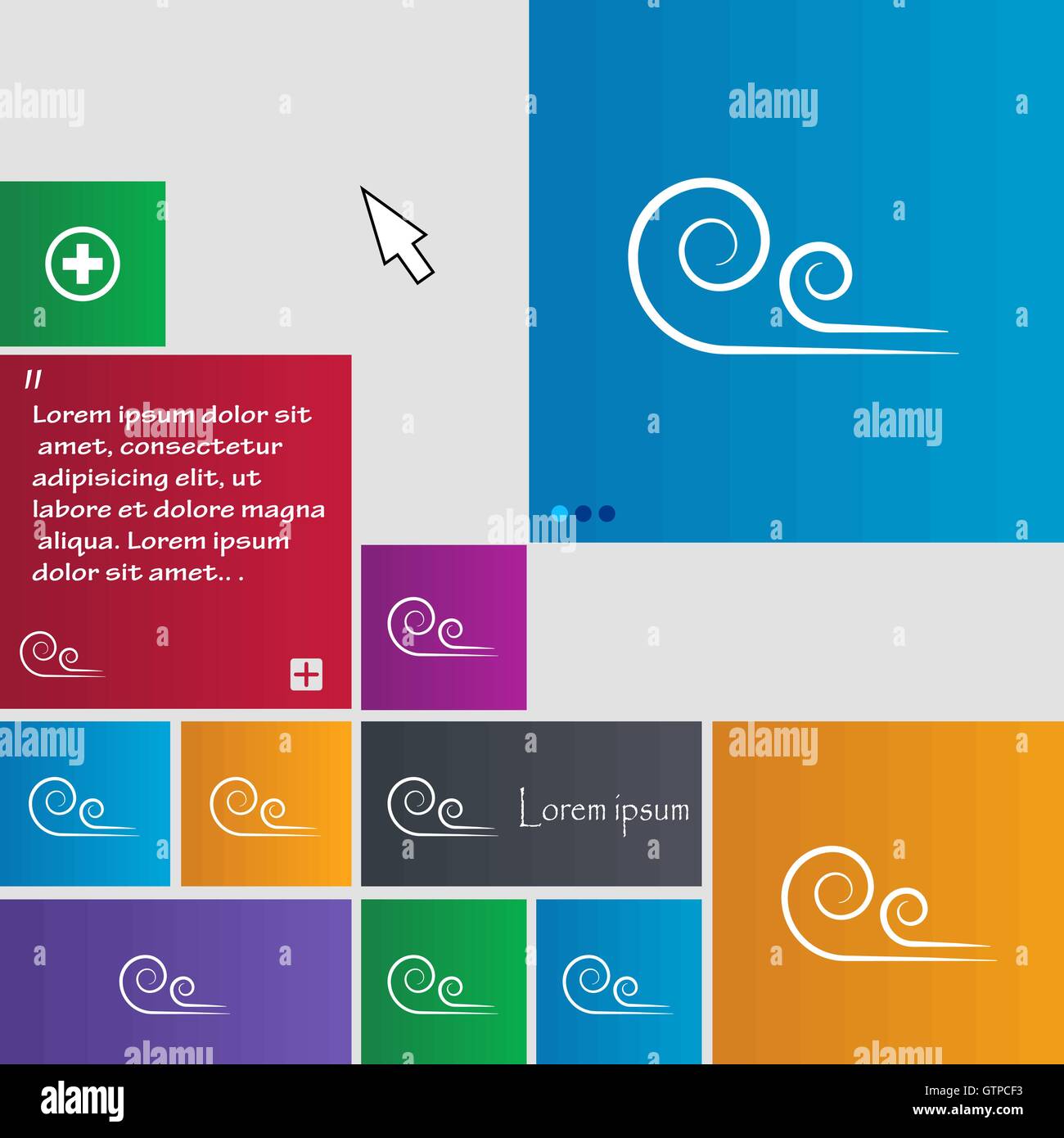 wind icon sign. buttons. Modern interface website buttons with cursor pointer. Vector Stock ...