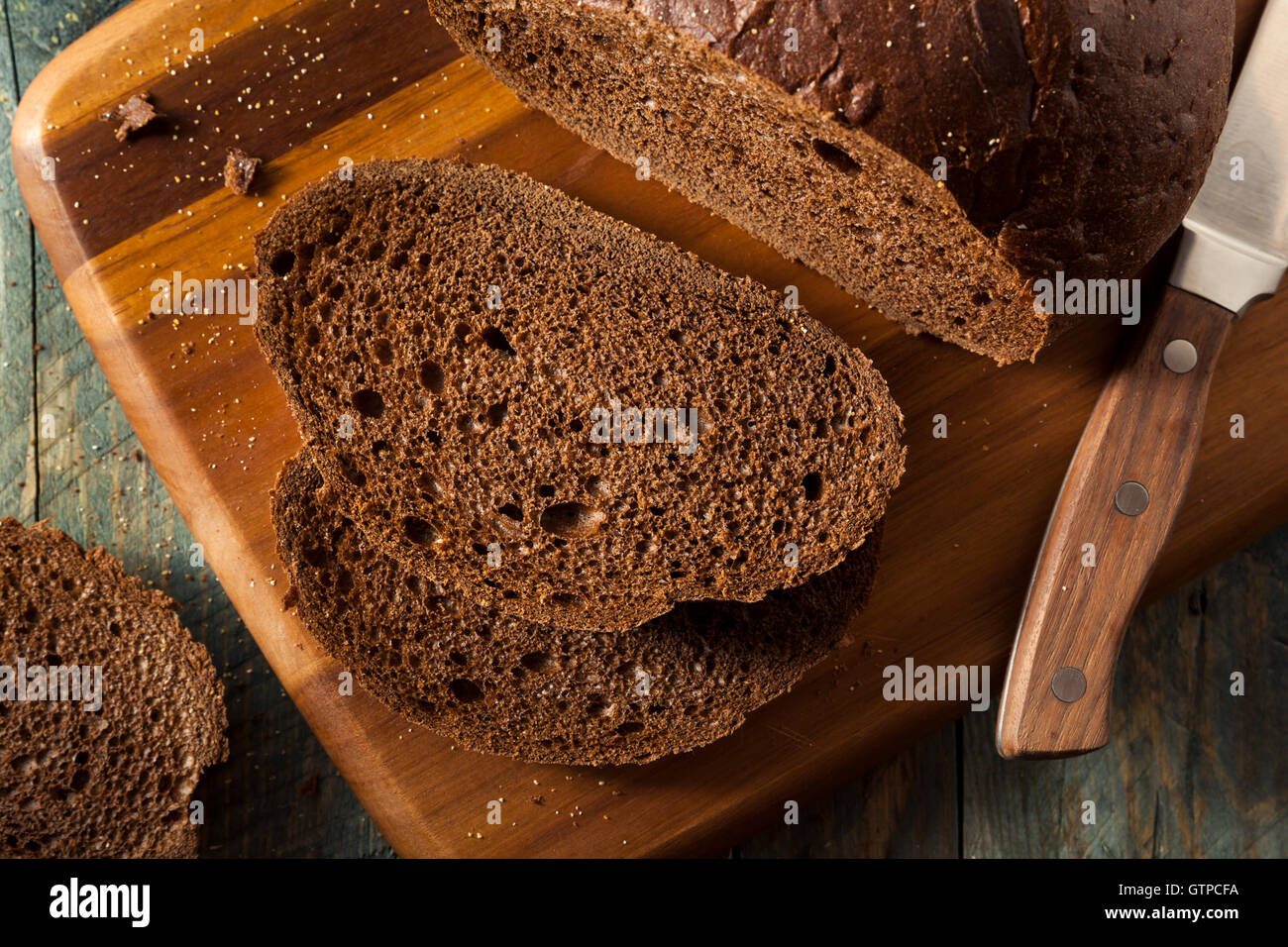 Homemade Organic Pumpernickel Rye Bread Cut into Slices Stock Photo - Alamy