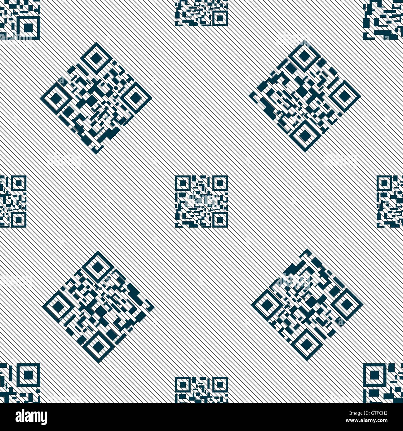 Barcode Icon sign. Seamless pattern with geometric texture. Vector ...