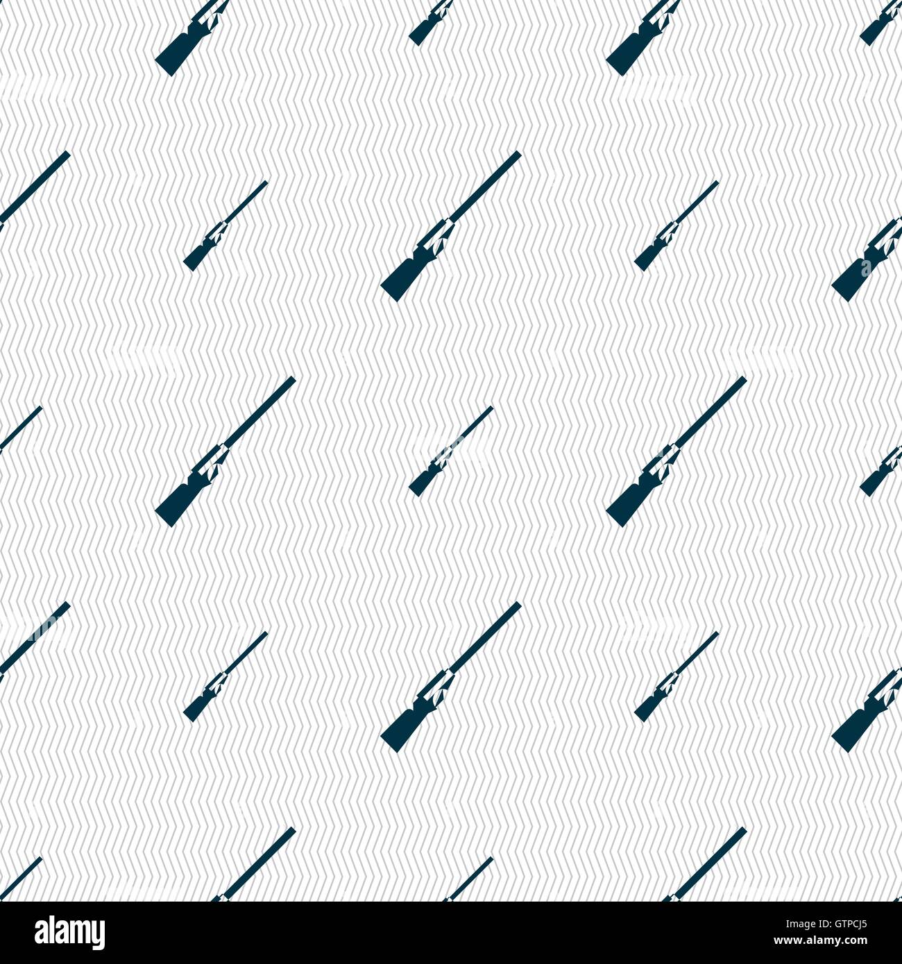 Shotgun icon sign. Seamless pattern with geometric texture. Vector ...