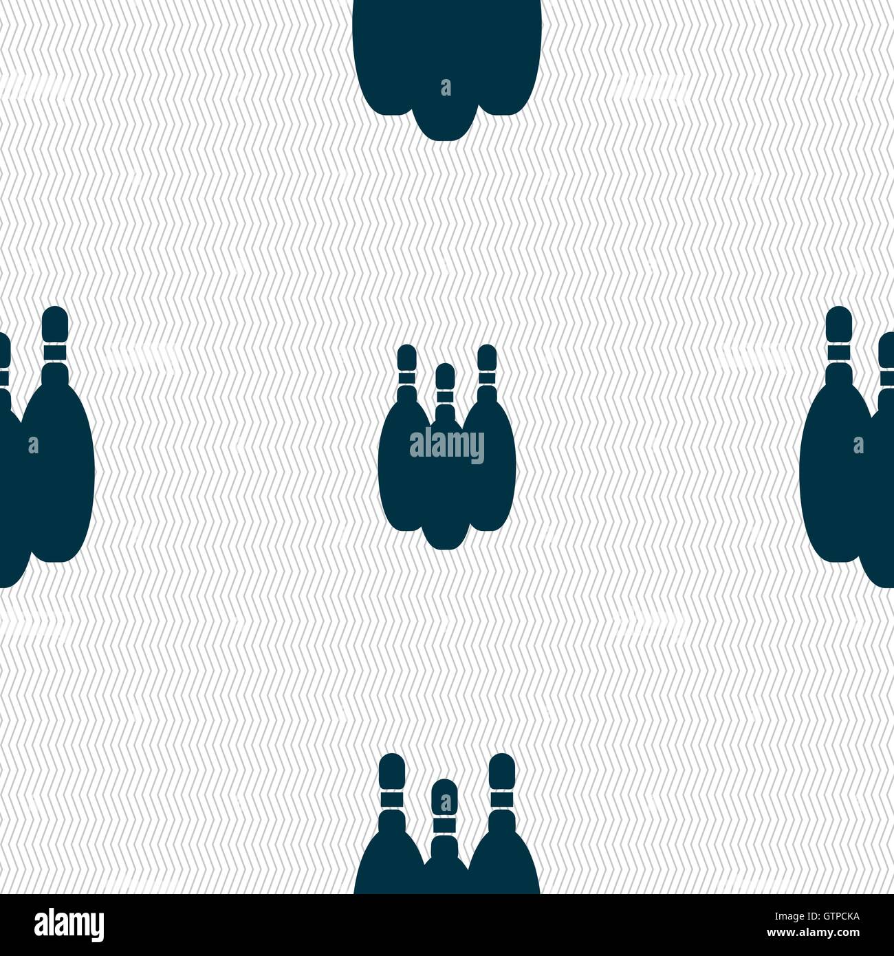 bowling icon sign. Seamless pattern with geometric texture. Vector ...