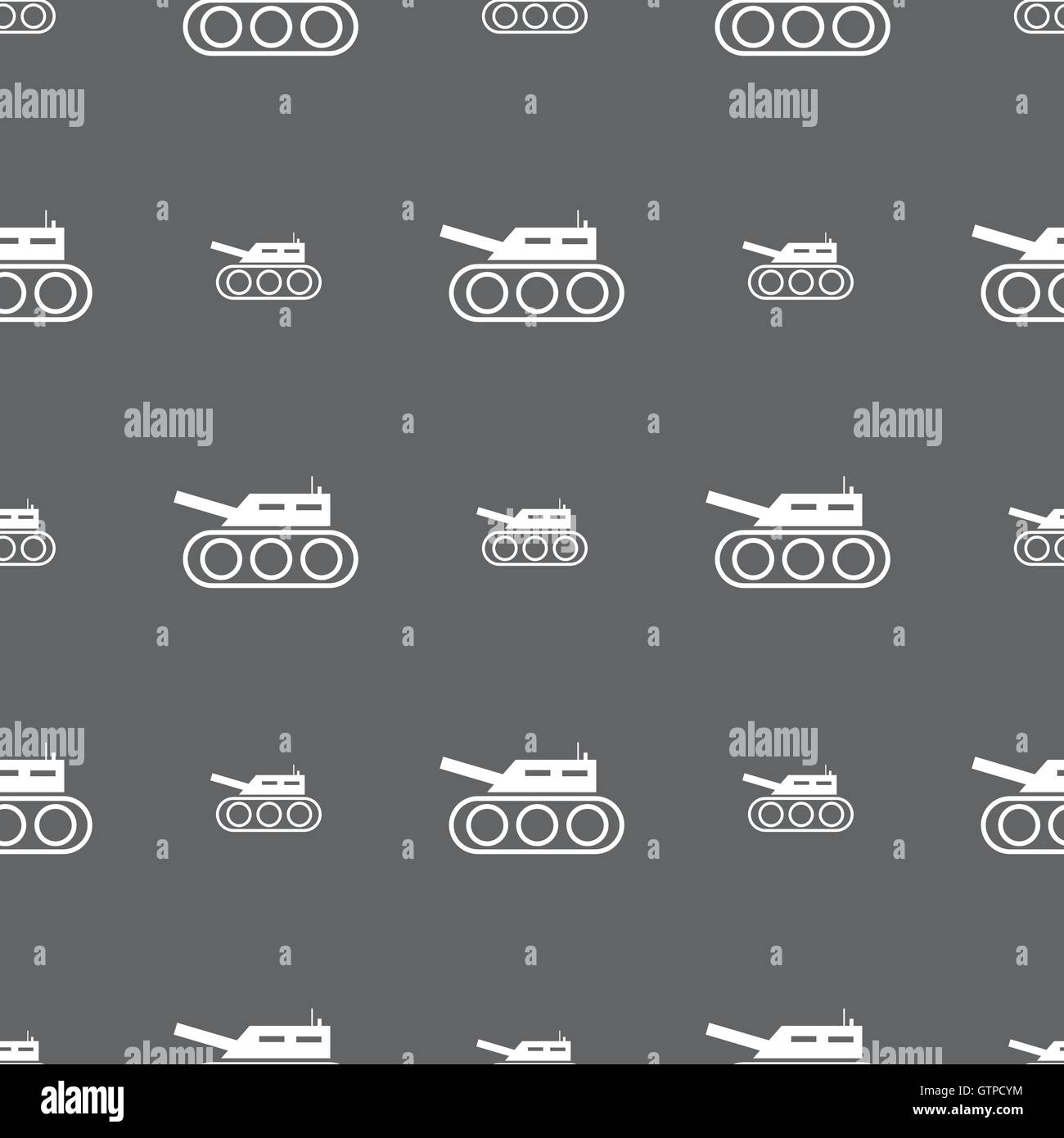 Tank, war, army icon sign. Seamless pattern on a gray background ...