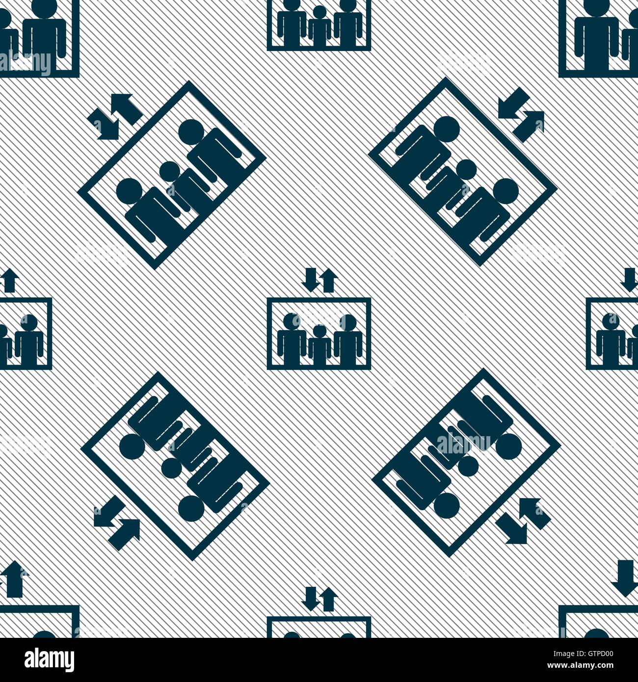 Elevator symbol sign. Seamless pattern with geometric texture. Vector ...