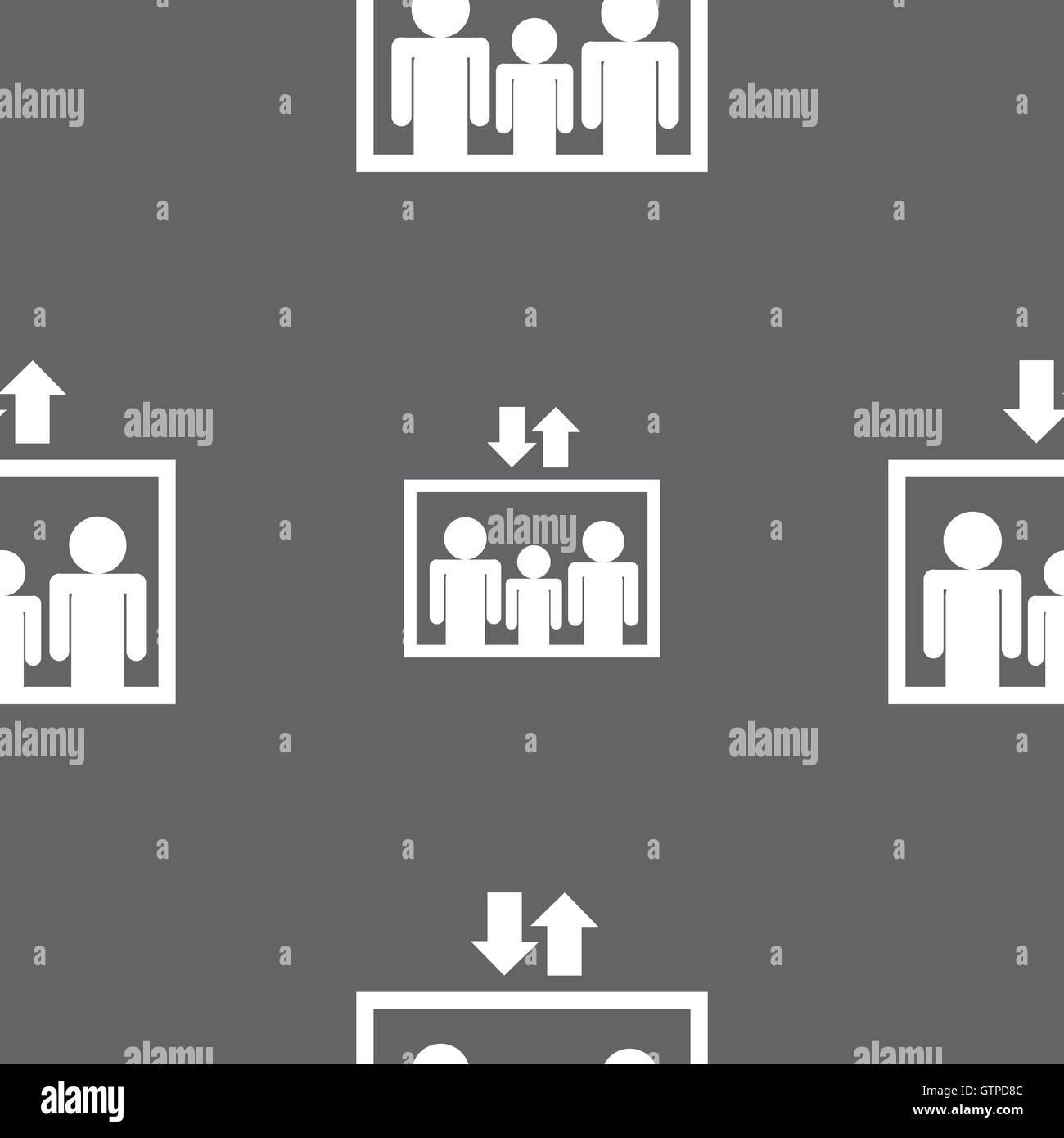 Elevator symbol sign. Seamless pattern on a gray background. Vector ...