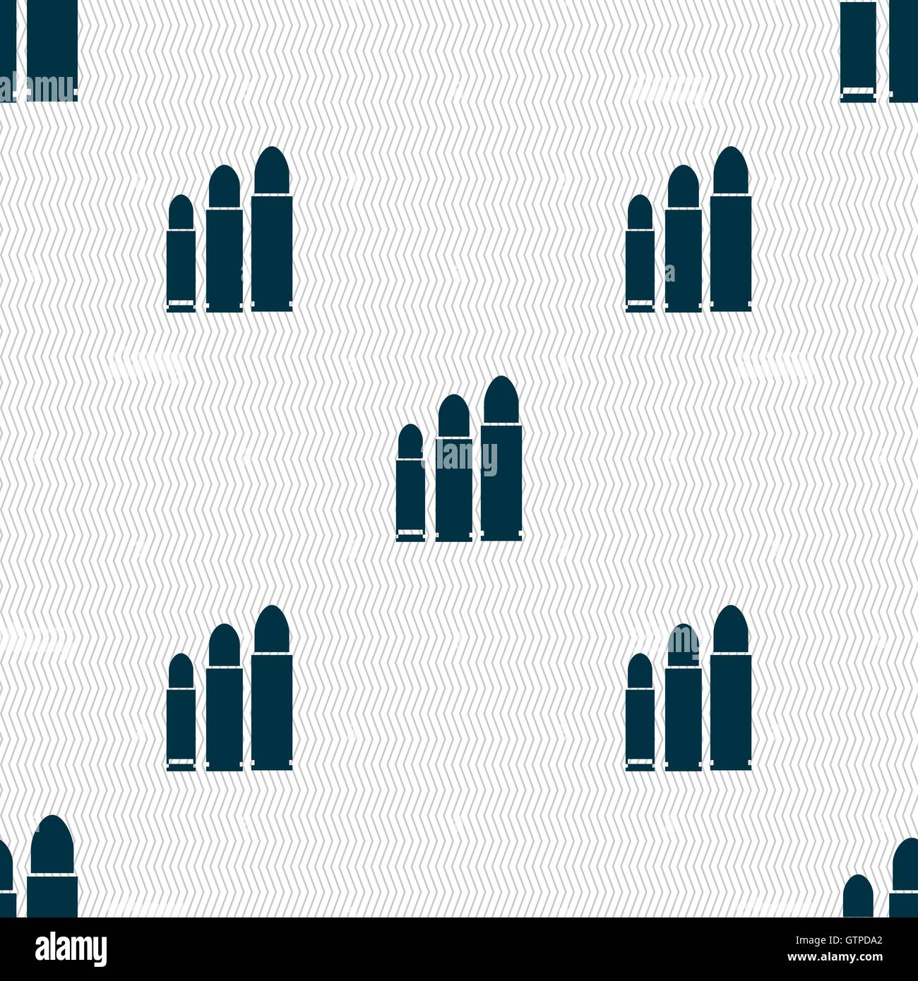 bullet Icon sign. Seamless pattern with geometric texture. Vector Stock ...