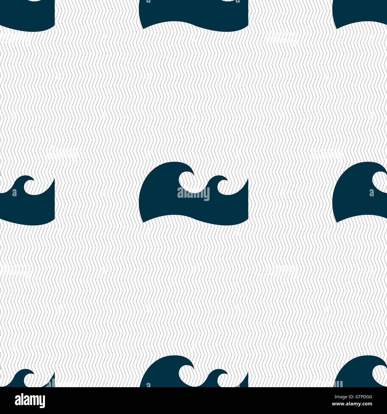 Waves icon sign. Seamless pattern with geometric texture. Vector Stock ...