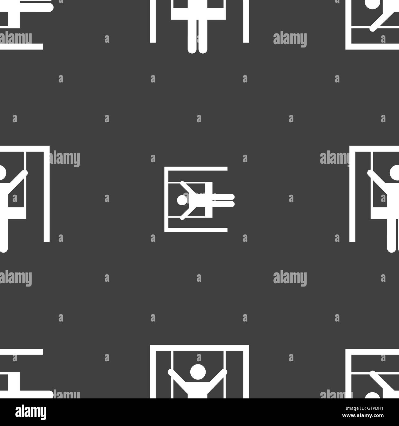 child swinging icon sign. Seamless pattern on a gray background. Vector ...