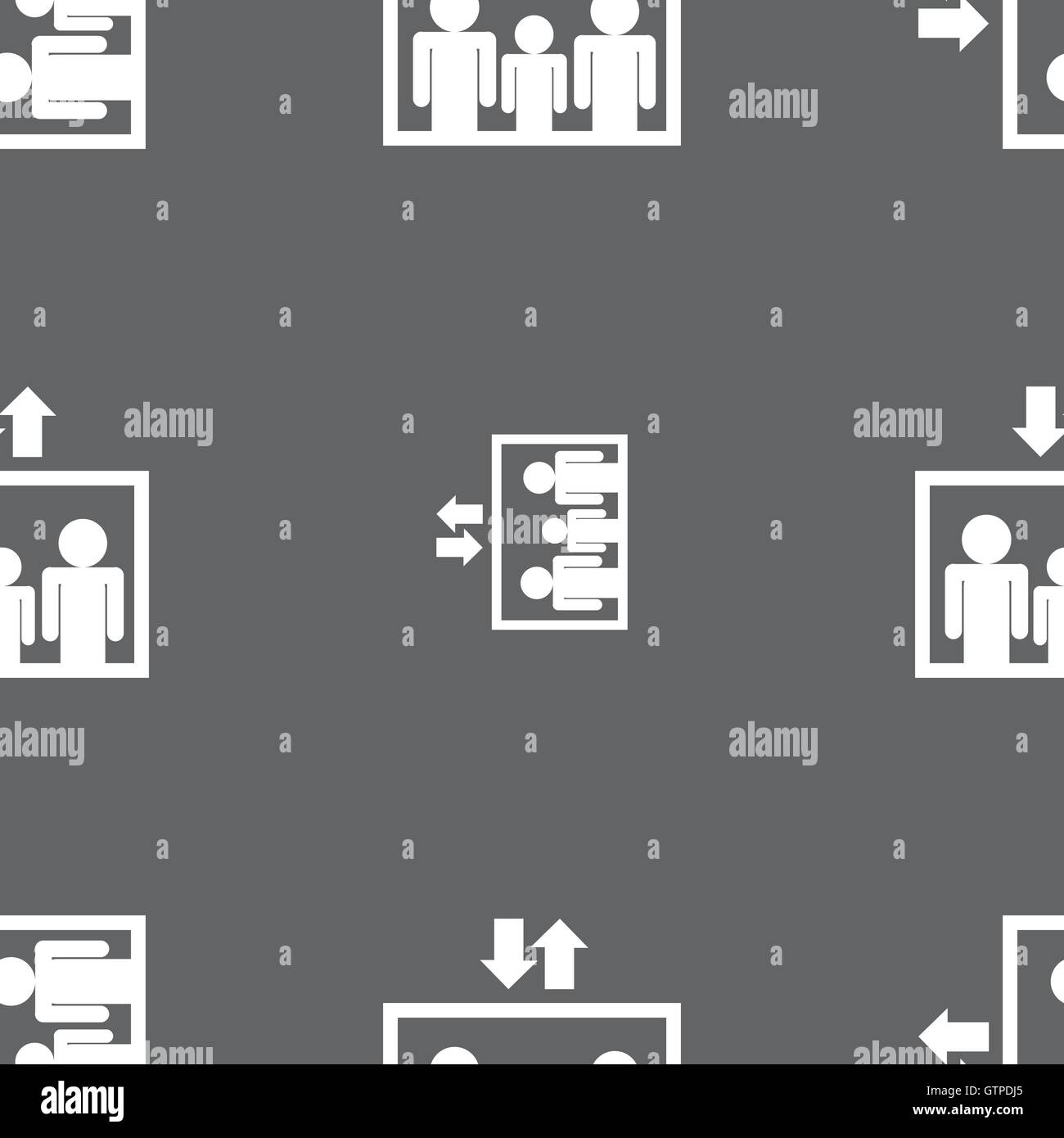 Elevator symbol sign. Seamless pattern on a gray background. Vector ...