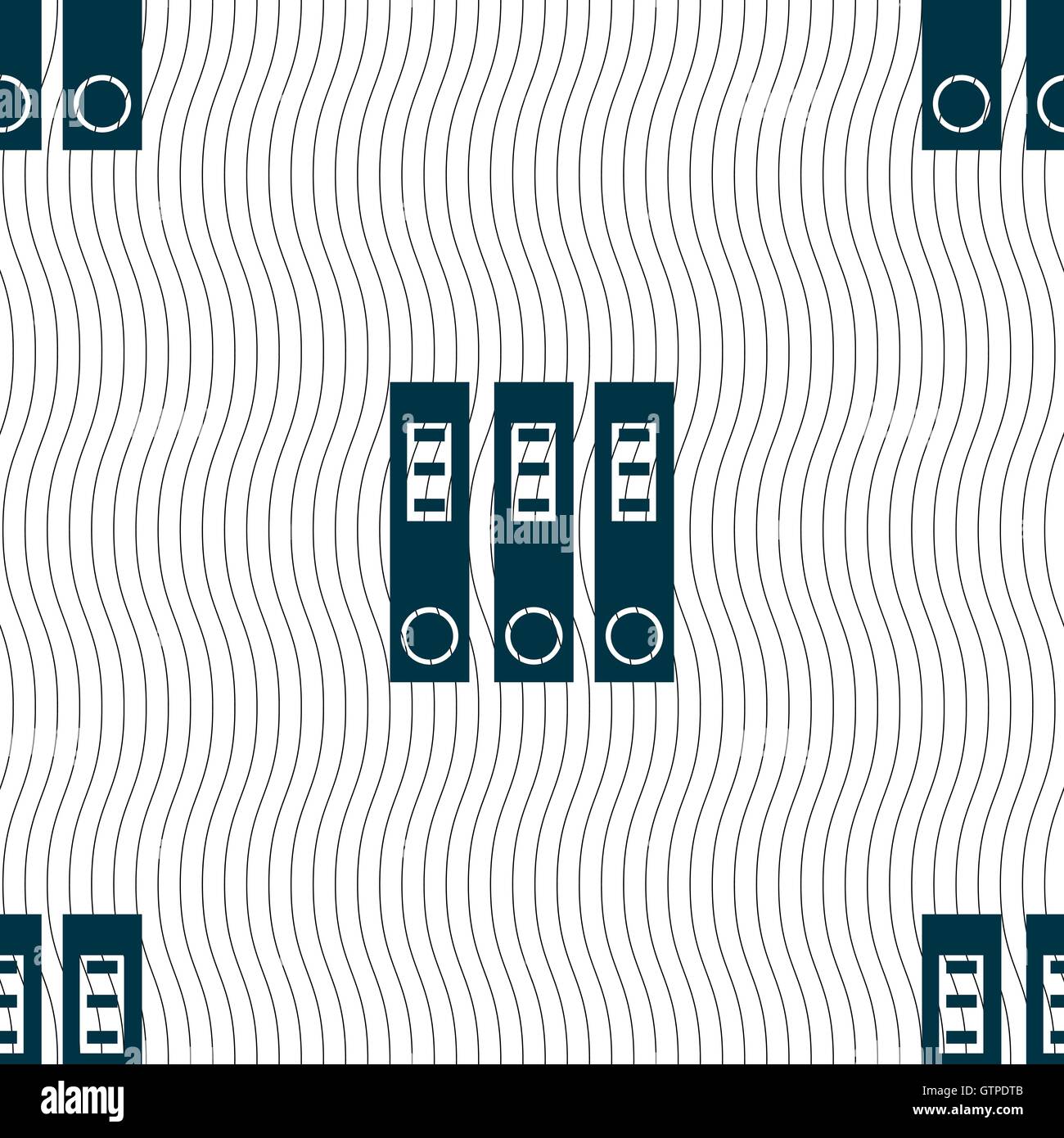 Folder icon sign. Seamless pattern with geometric texture. Vector Stock ...