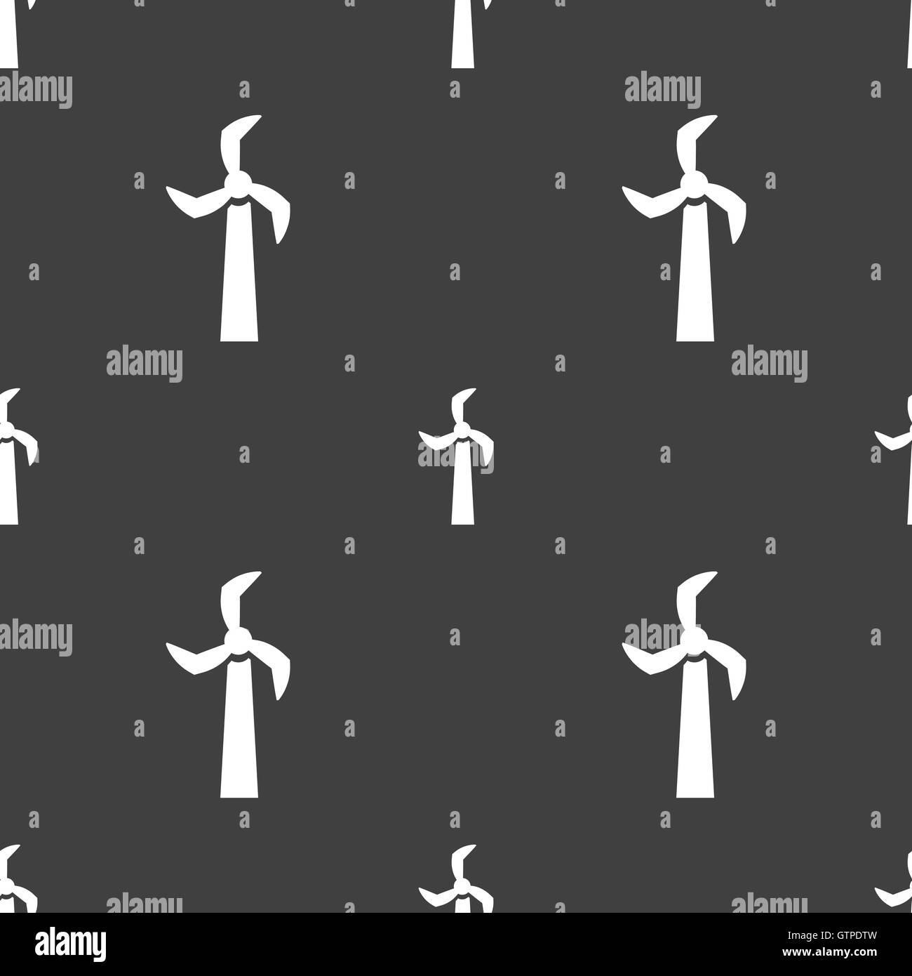 Windmill icon sign. Seamless pattern on a gray background. Vector Stock ...