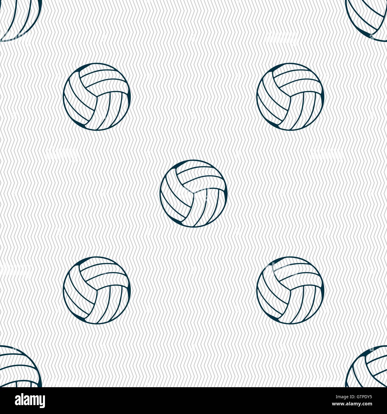 Volleyball icon sign. Seamless pattern with geometric texture. Vector ...