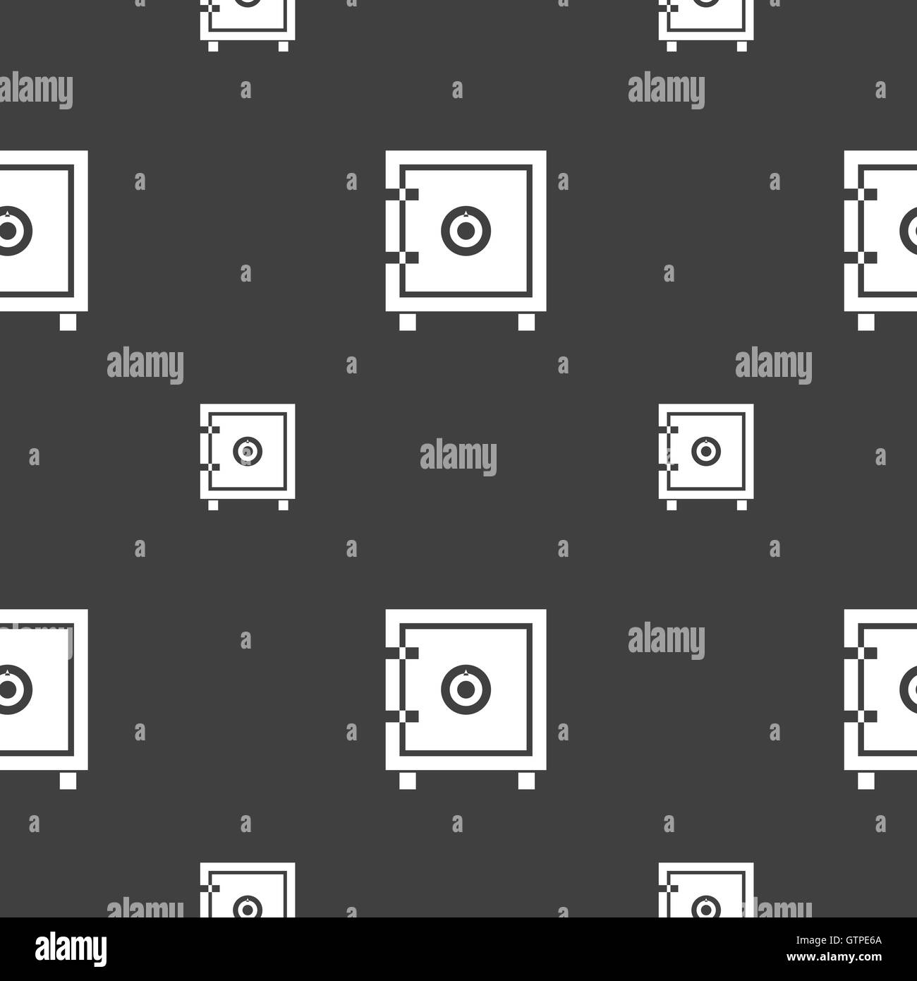 Safe money icon sign. Seamless pattern on a gray background. Vector ...