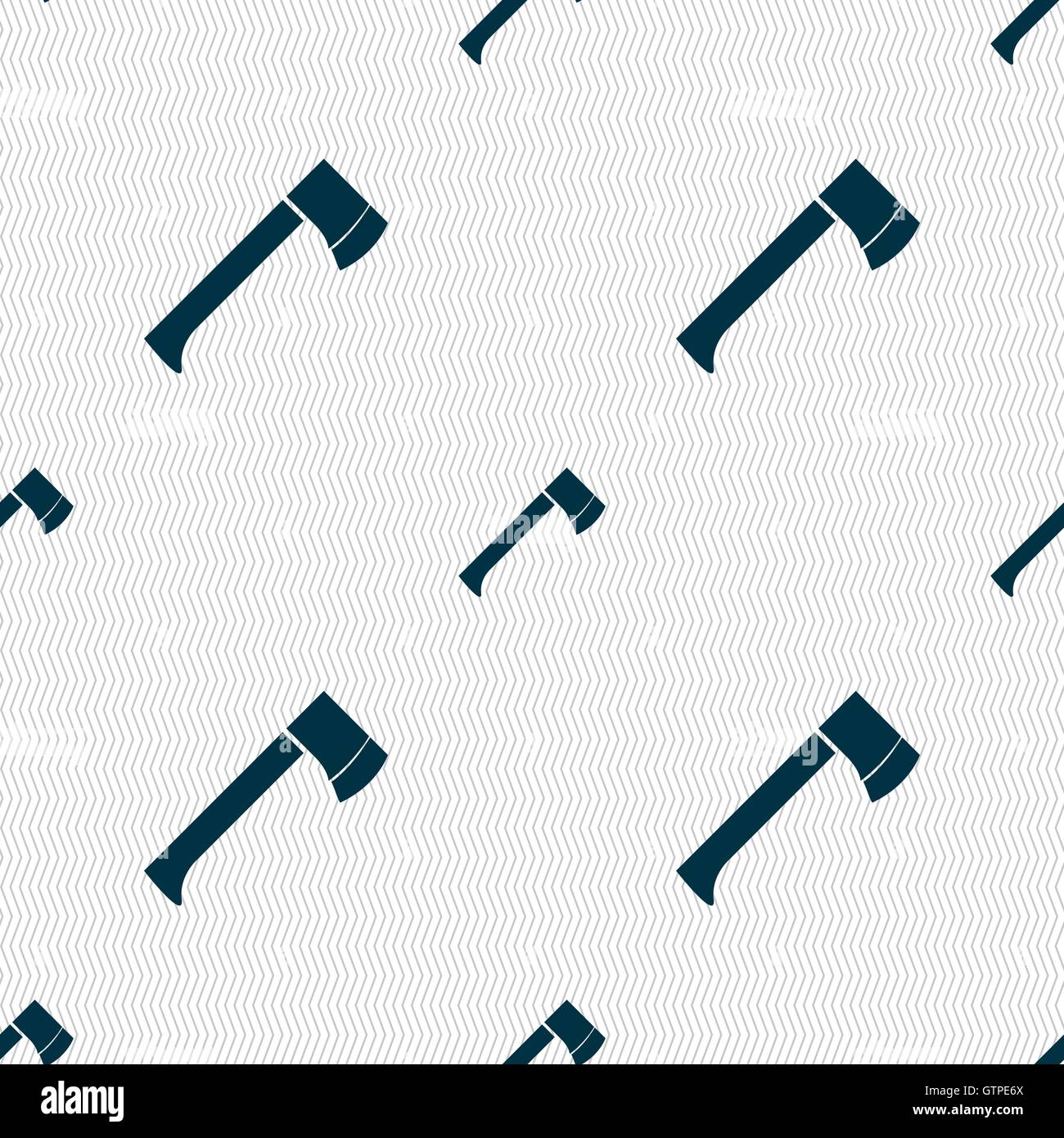 axe icon sign. Seamless pattern with geometric texture. Vector Stock ...