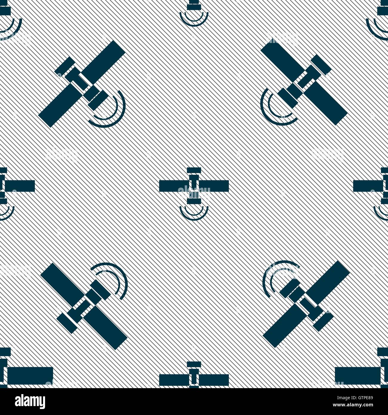 satellite icon sign. Seamless pattern with geometric texture. Vector ...