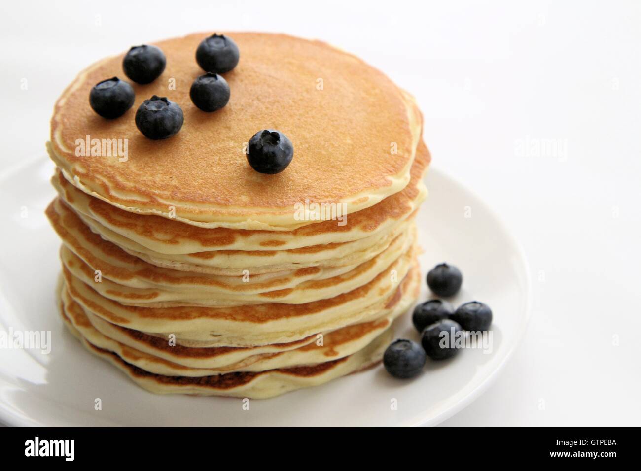 Stack of blueberry pancakes Stock Photo - Alamy