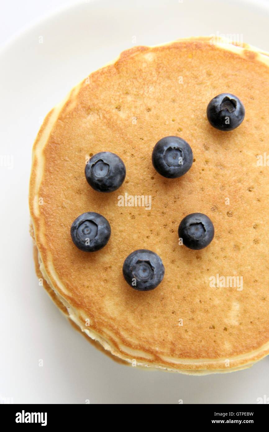 Stack of blueberry pancakes Stock Photo - Alamy