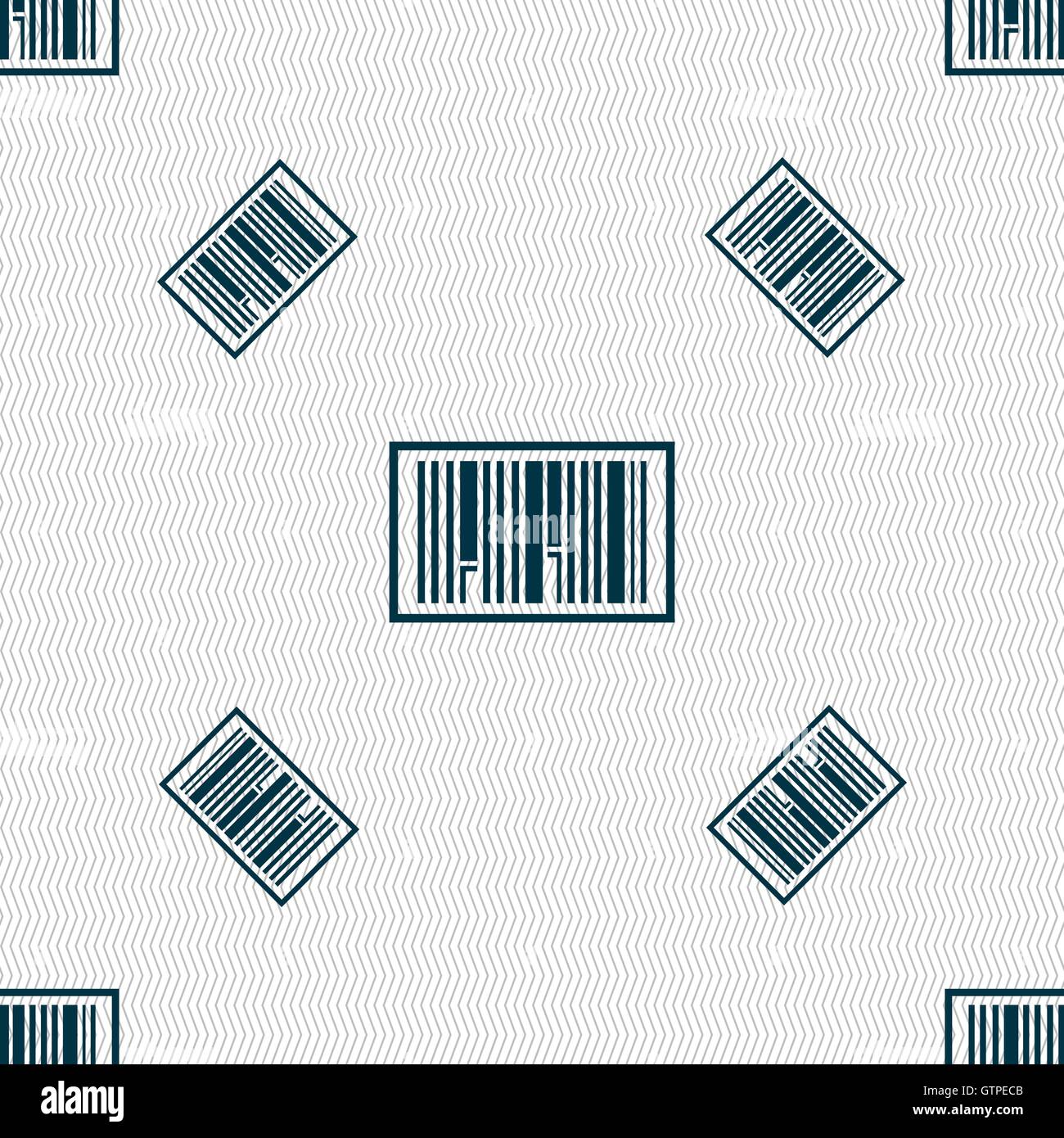 Barcode Icon sign. Seamless pattern with geometric texture. Vector ...