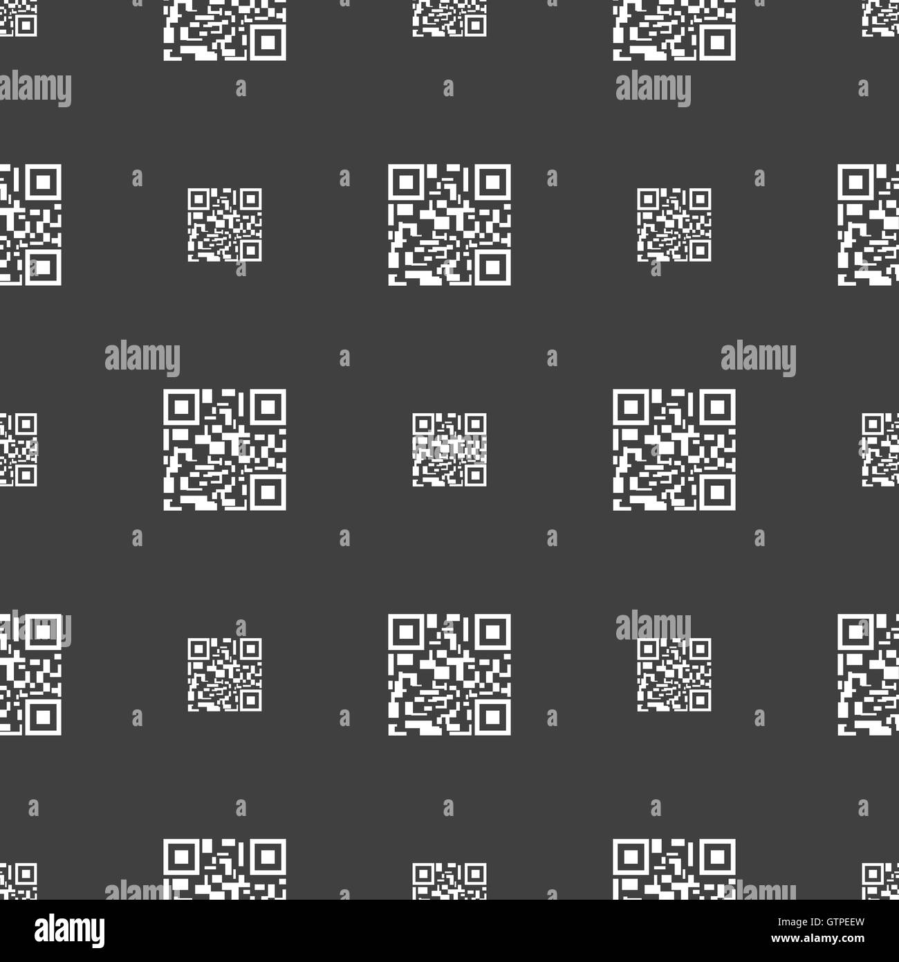 Barcode Icon sign. Seamless pattern on a gray background. Vector Stock ...
