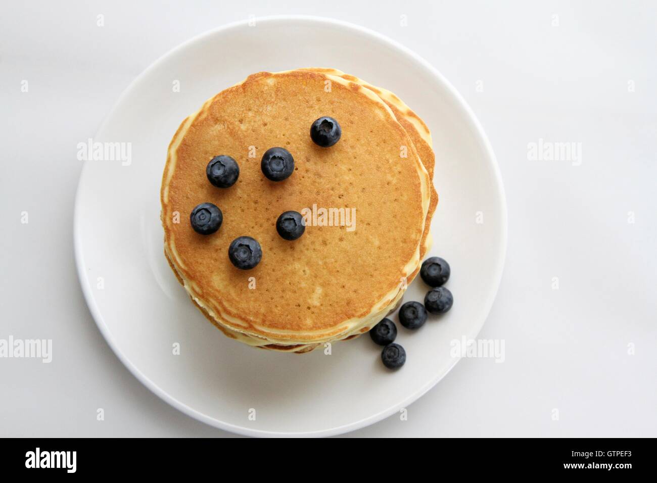 Stack of blueberry pancakes Stock Photo - Alamy