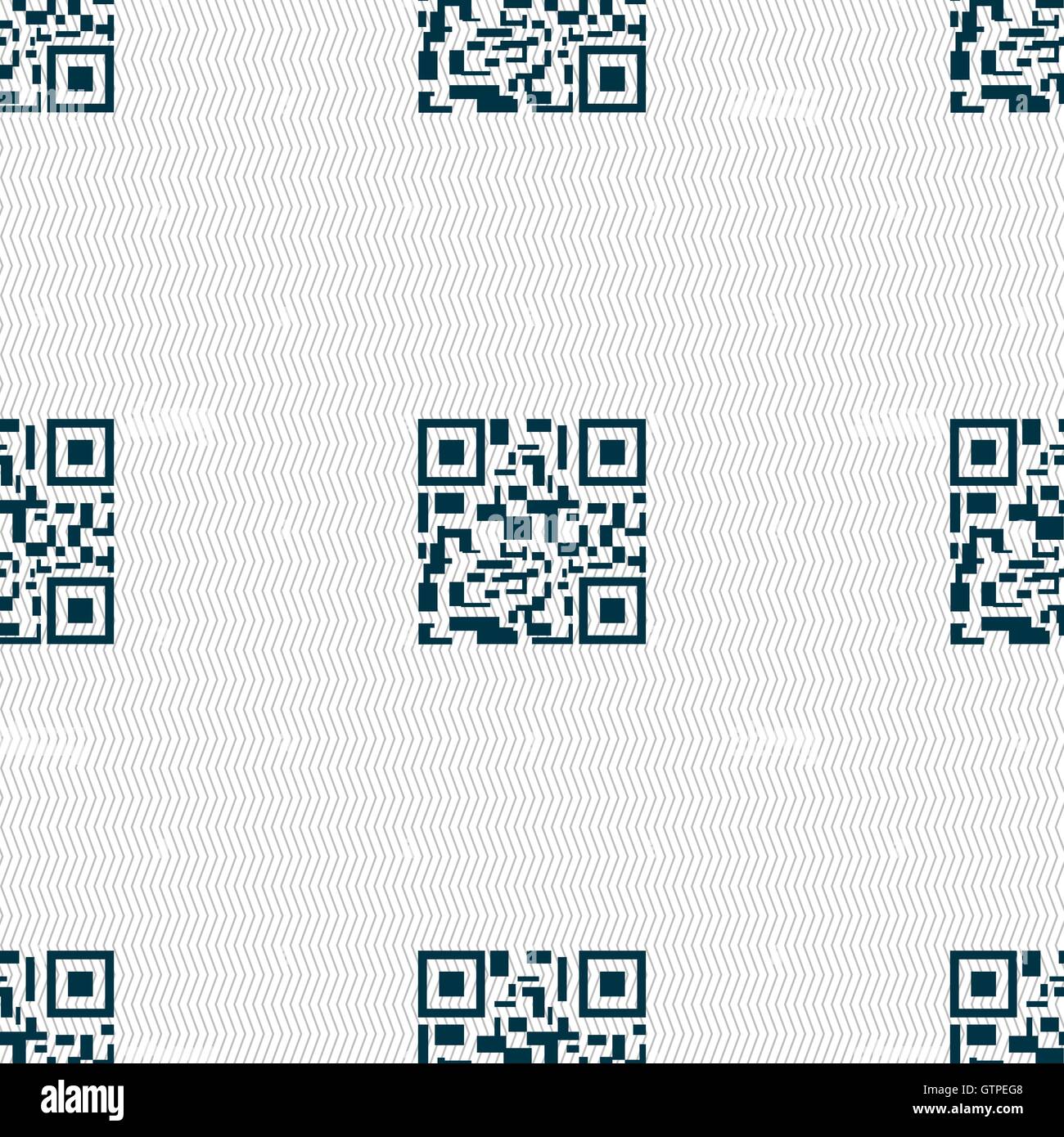 Barcode Icon sign. Seamless pattern with geometric texture. Vector ...