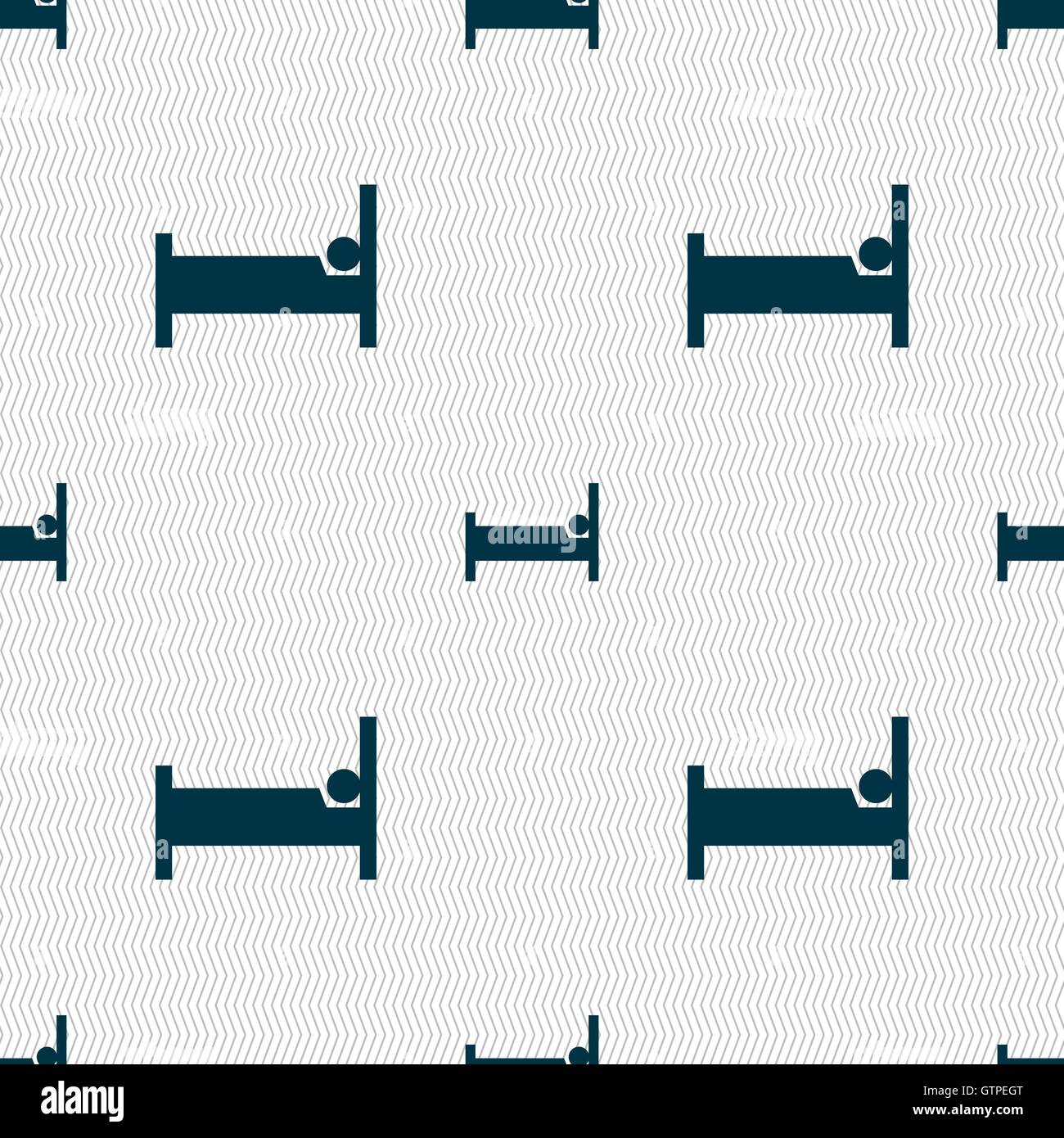 Hotel Icon sign. Seamless pattern with geometric texture. Vector Stock ...