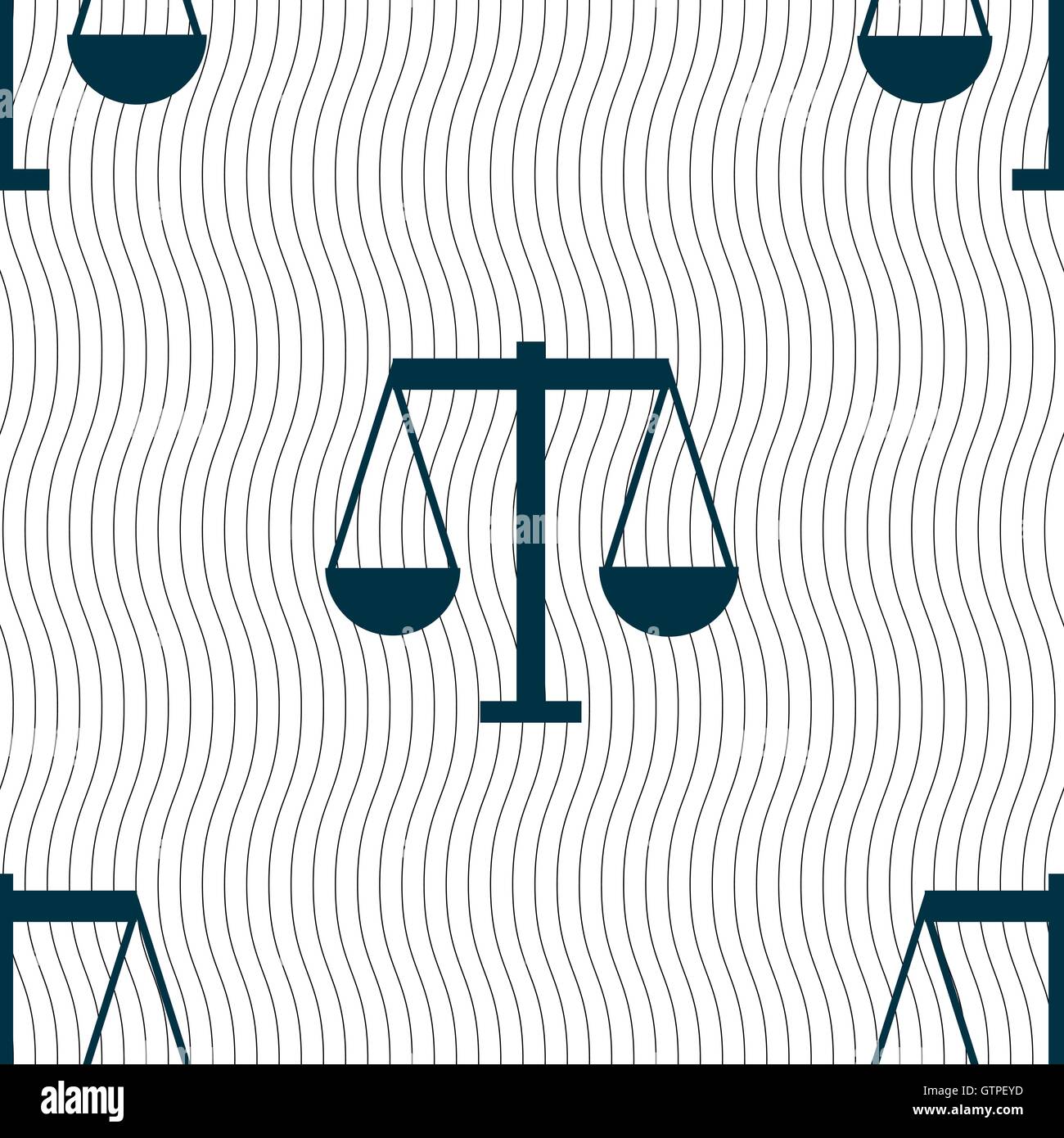Scales of Justice icon sign. Seamless pattern with geometric texture ...
