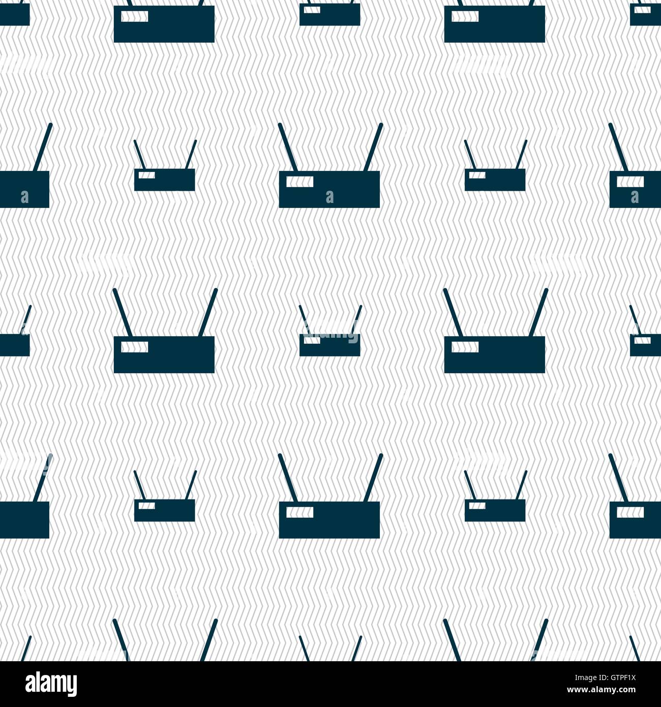 Wi-Fi Icon sign. Seamless pattern with geometric texture. Vector Stock ...