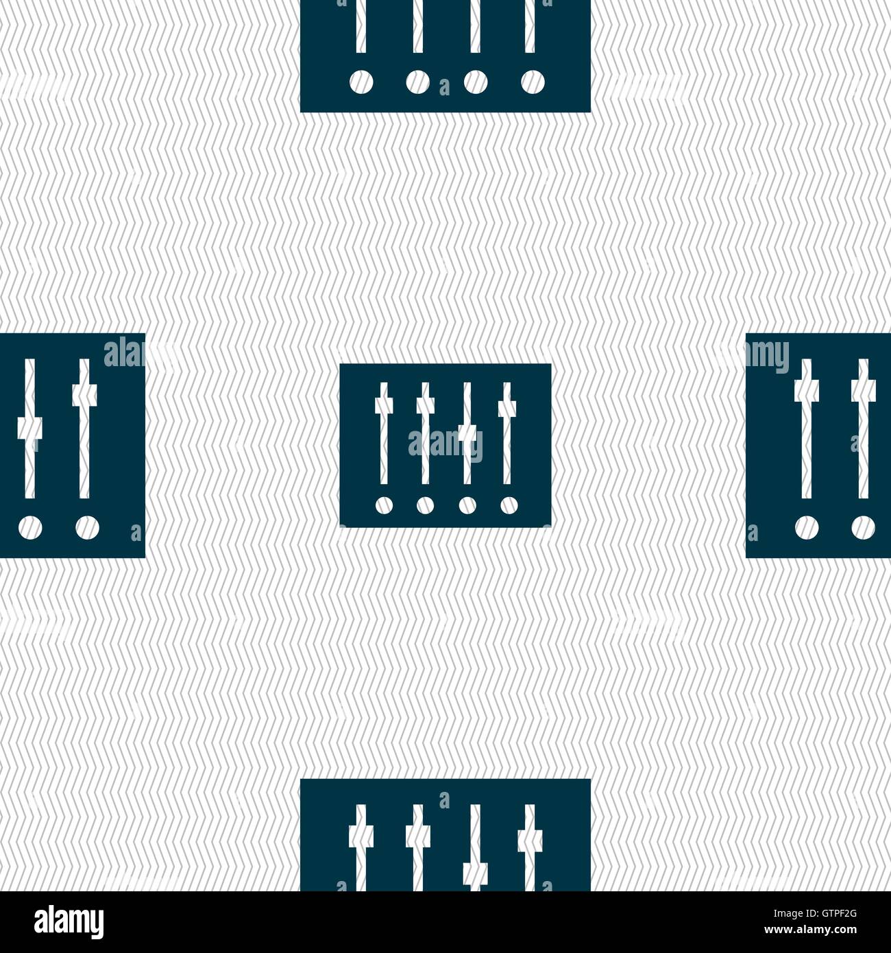 Equalizer icon sign. Seamless pattern with geometric texture. Vector ...
