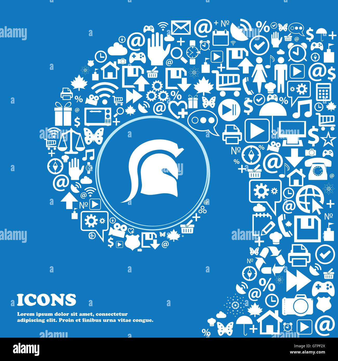 Spartan Helmet icon . Nice set of beautiful icons twisted spiral into ...