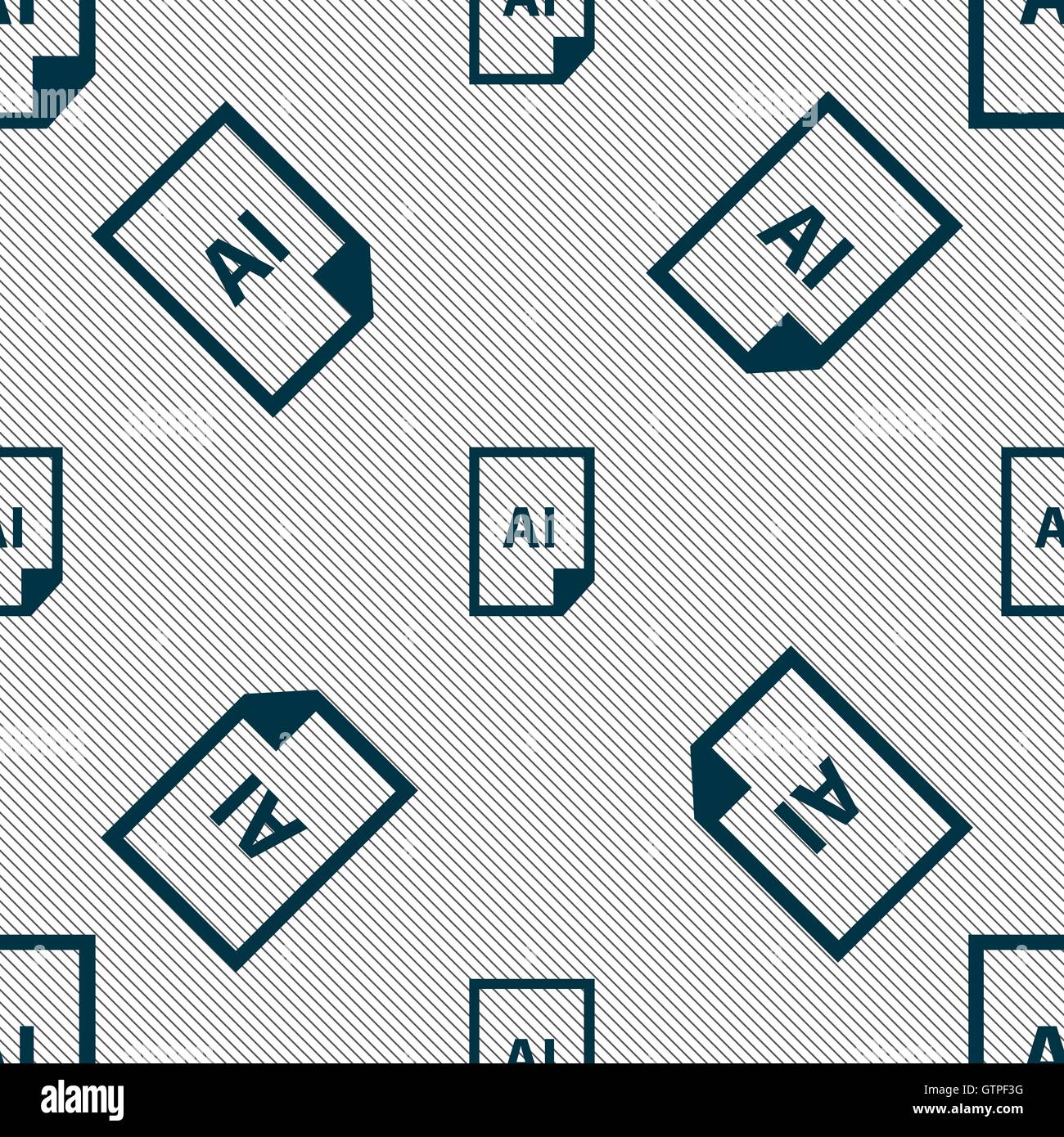 file AI icon sign. Seamless pattern with geometric texture. Vector ...