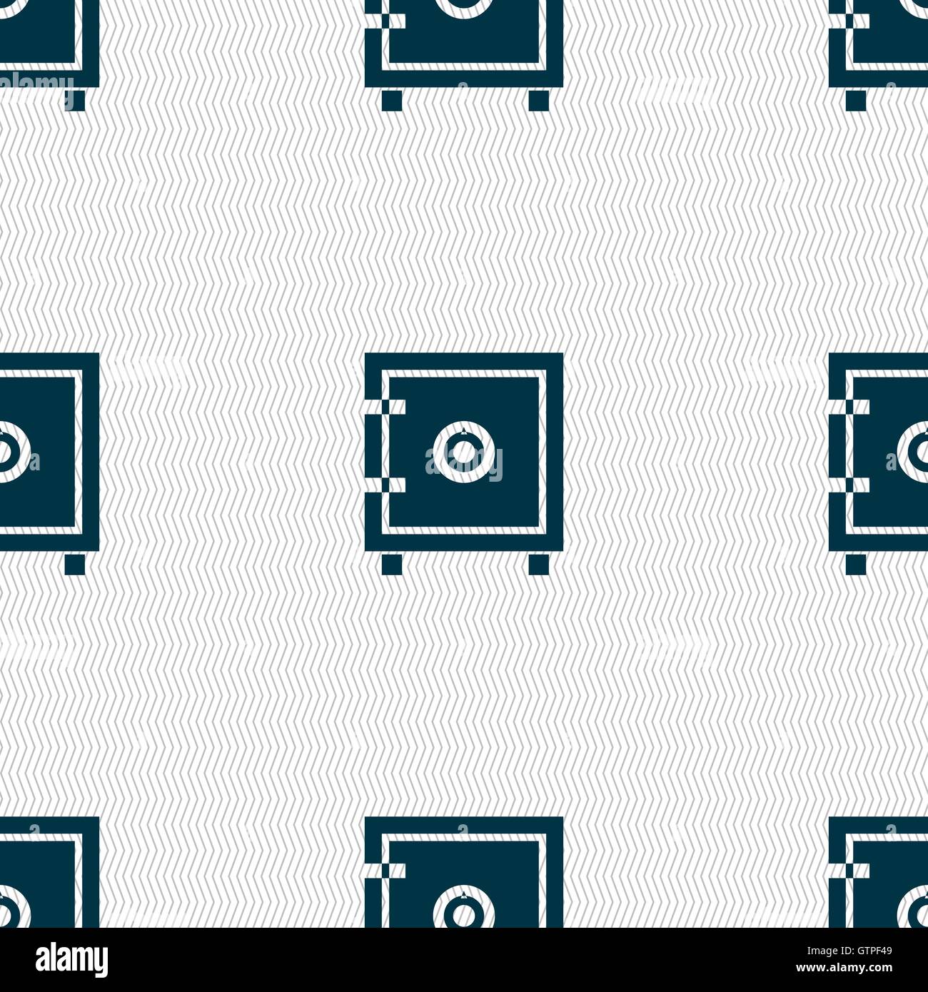 Safe money icon sign. Seamless pattern with geometric texture. Vector ...