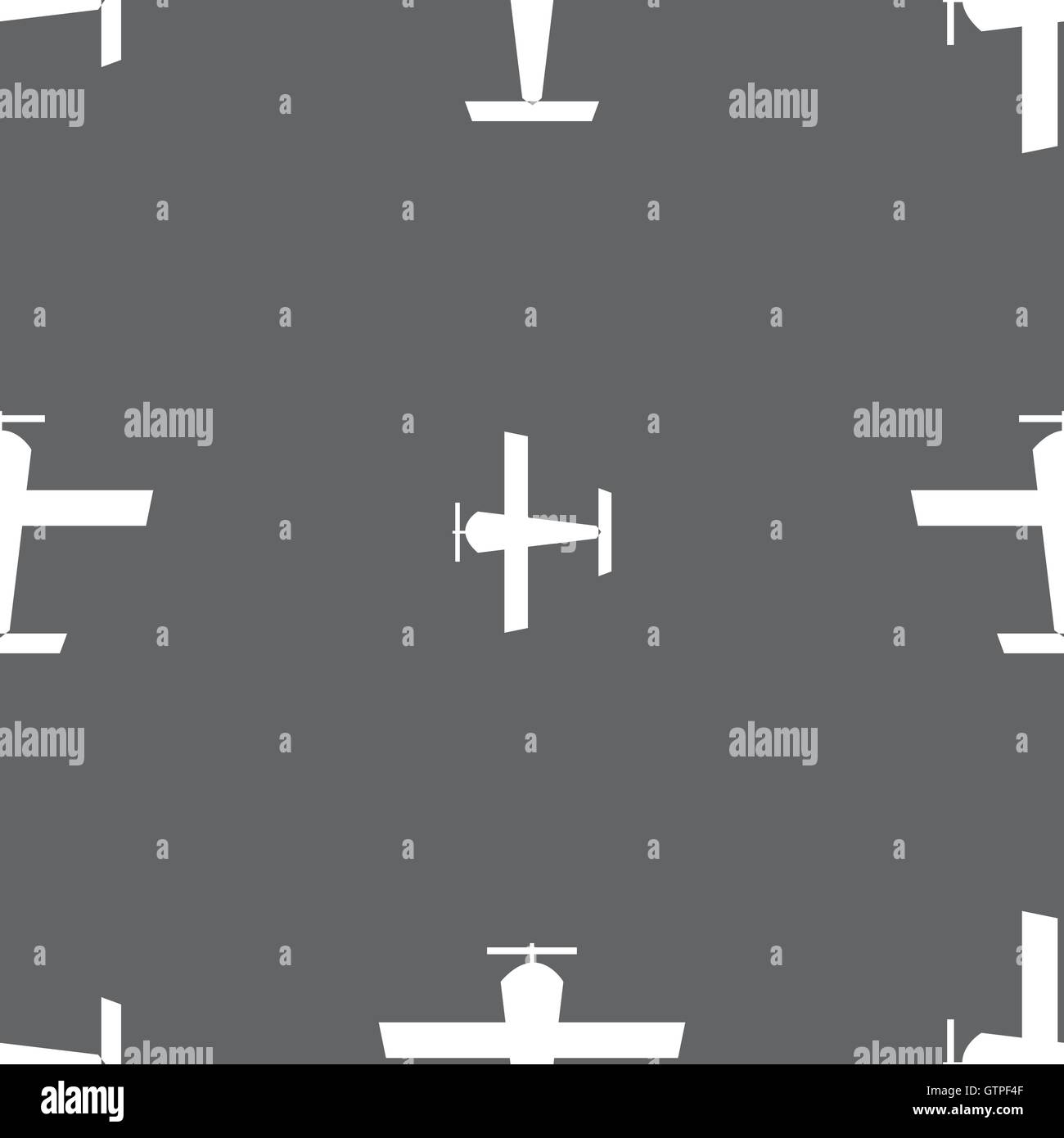 Plane icon sign. Seamless pattern on a gray background. Vector Stock ...