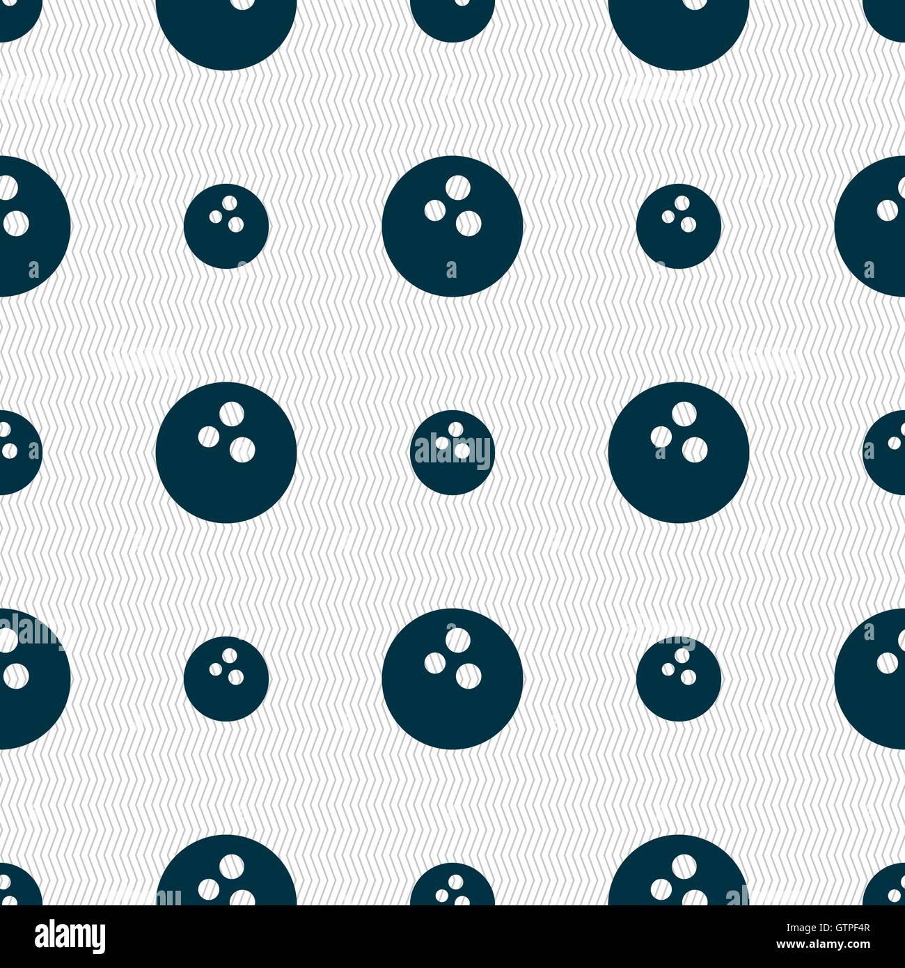 Bowling icon sign. Seamless pattern with geometric texture. Vector ...