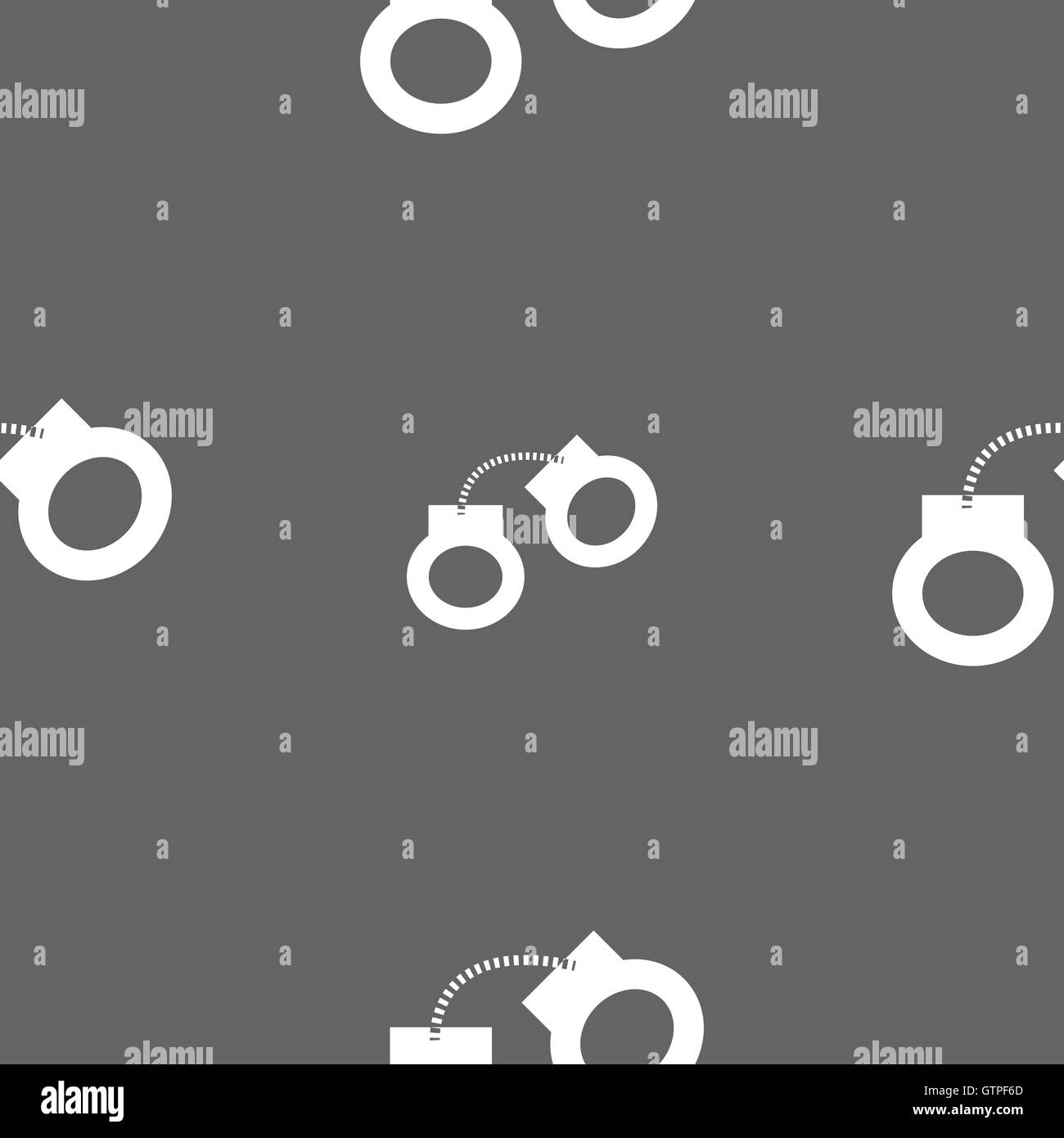 handcuffs icon sign. Seamless pattern on a gray background. Vector ...