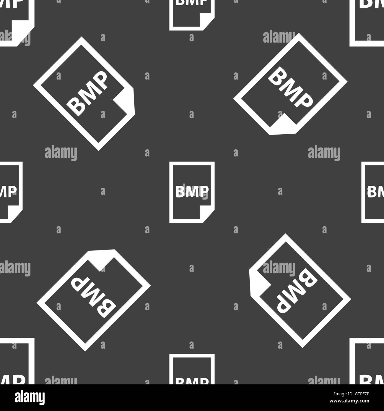 BMP Icon sign. Seamless pattern on a gray background. Vector Stock ...