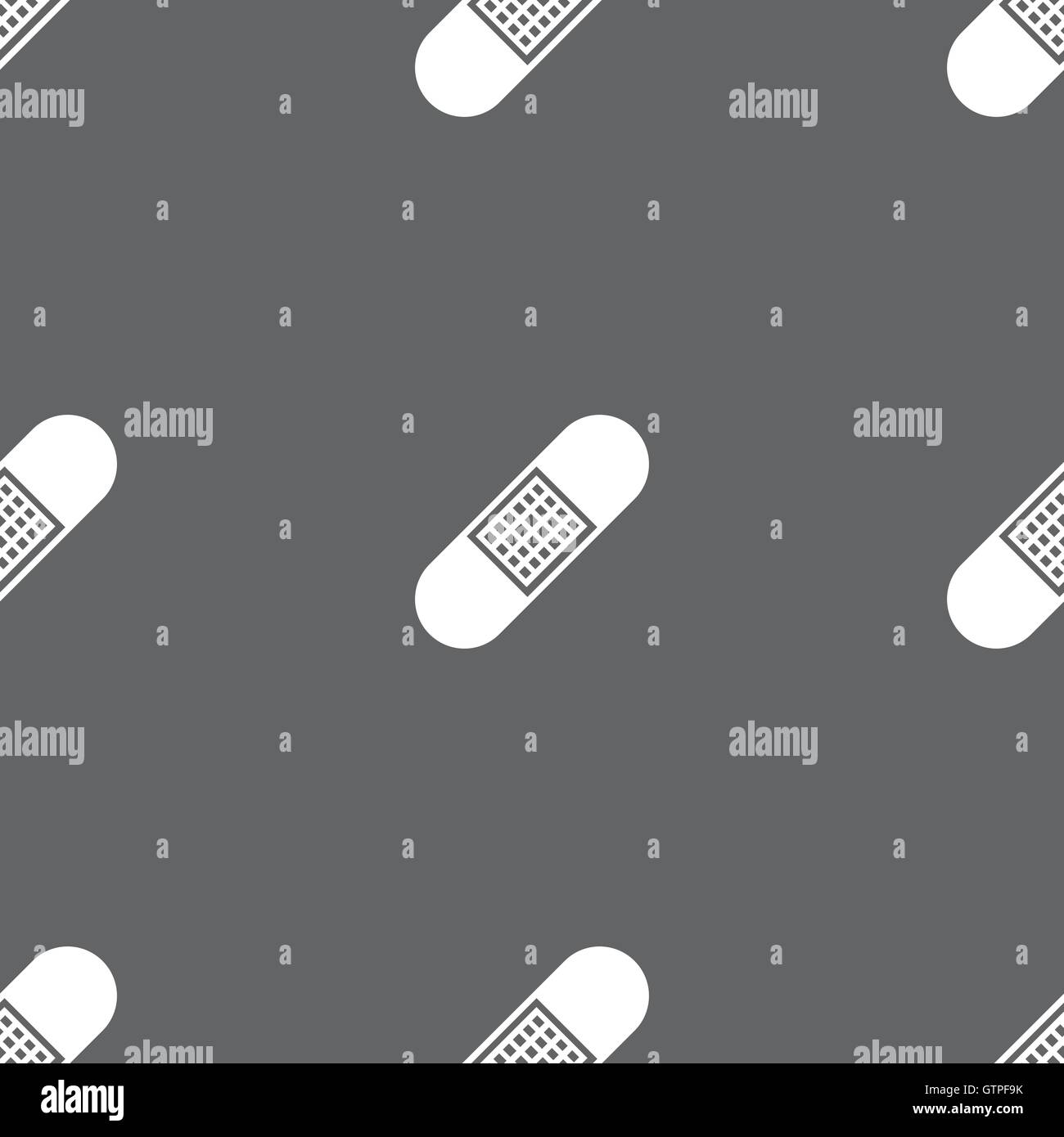 Band Aid Icon sign. Seamless pattern on a gray background. Vector Stock ...