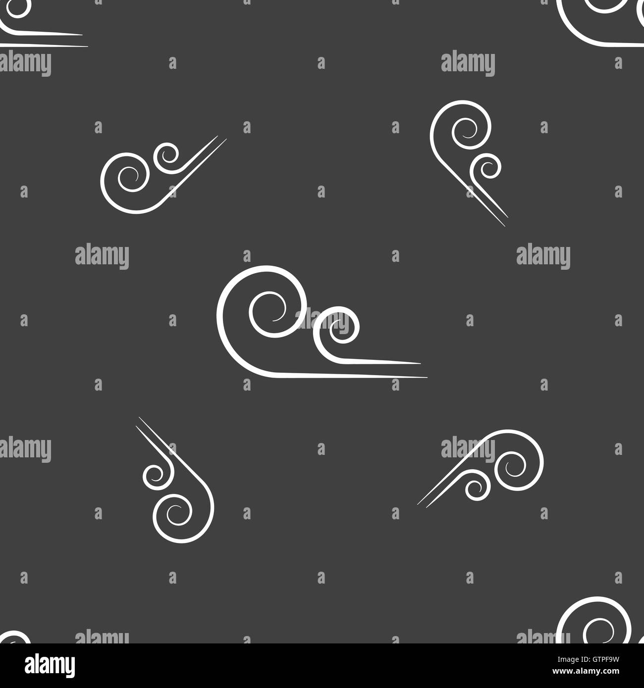 wind icon sign. Seamless pattern on a gray background. Vector Stock ...