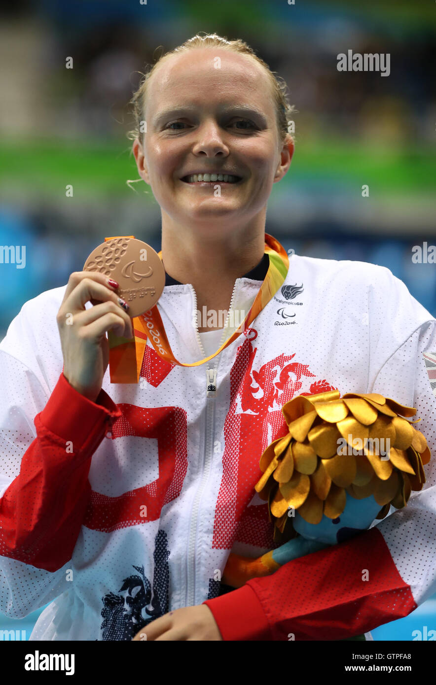 Great Britain's Susannah Rodgers with her Bronze medal during the medal ...