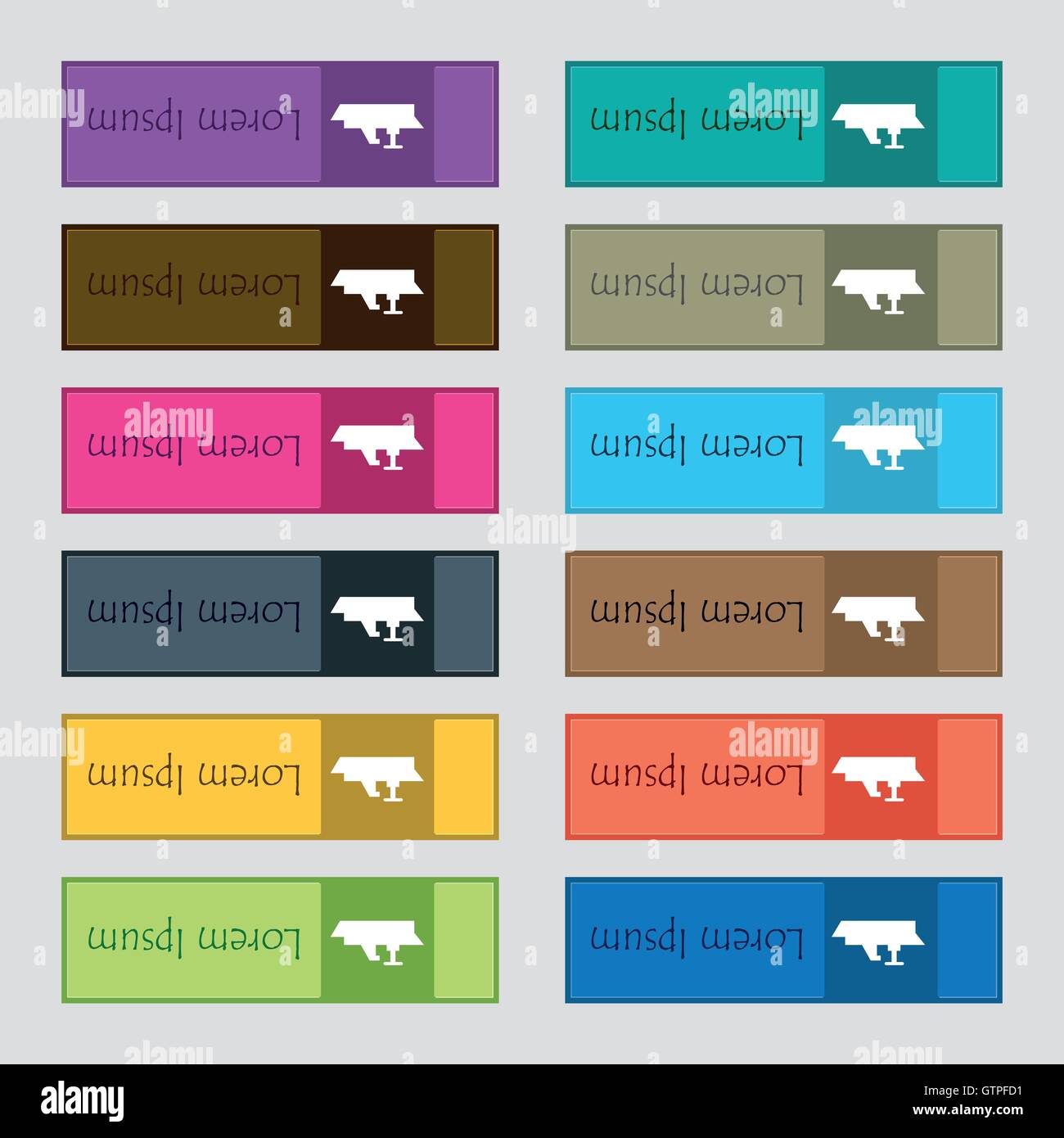 Ships, boats, cargo icon sign. Set of twelve rectangular, colorful ...