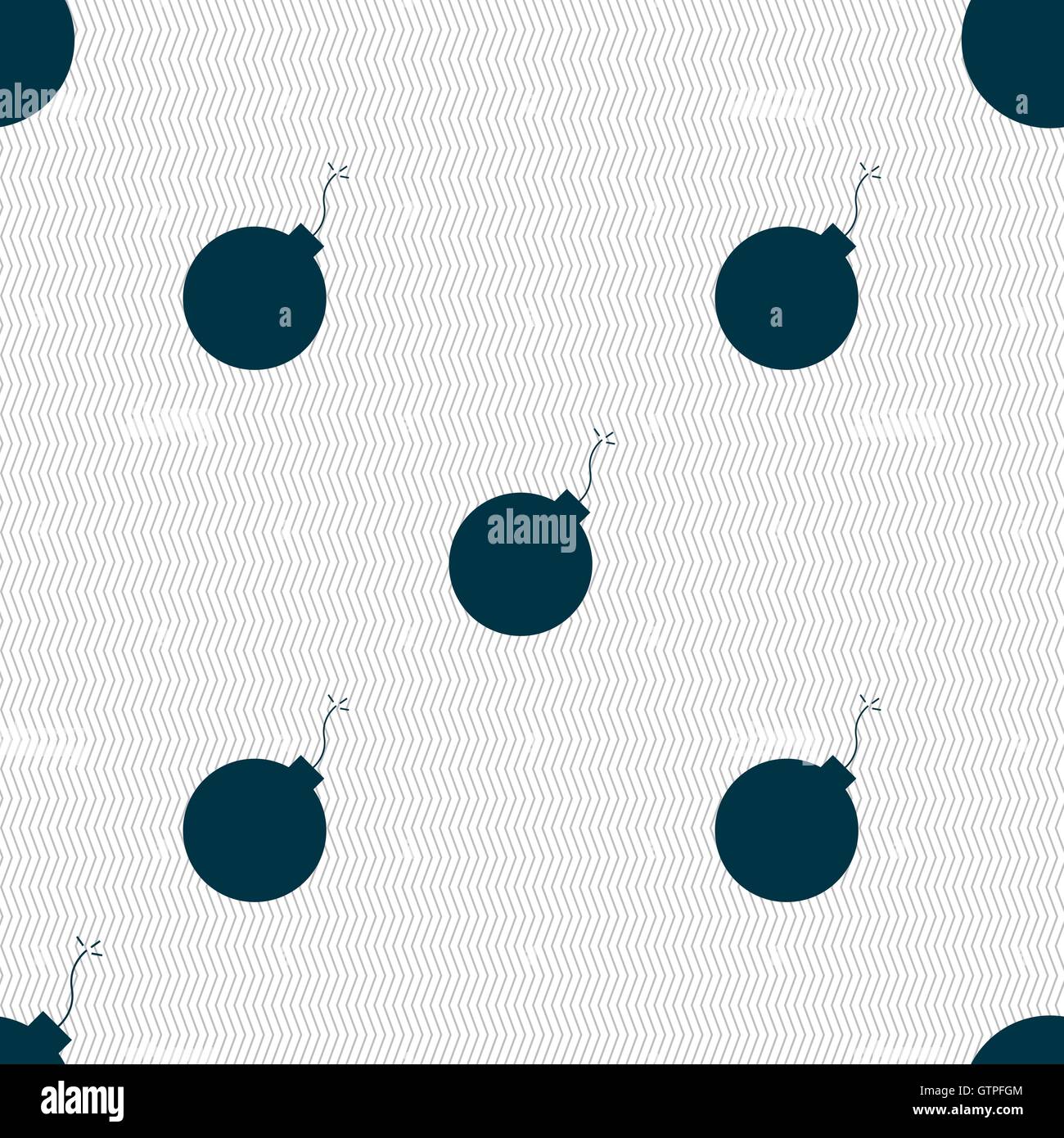 bomb icon sign. Seamless pattern with geometric texture. Vector Stock ...