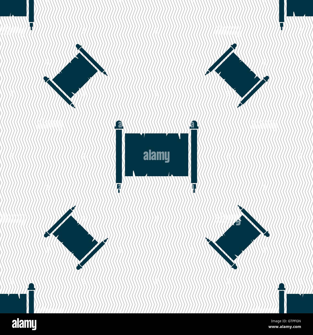 Ancient parchment sheet of paper sign. Seamless pattern with geometric ...