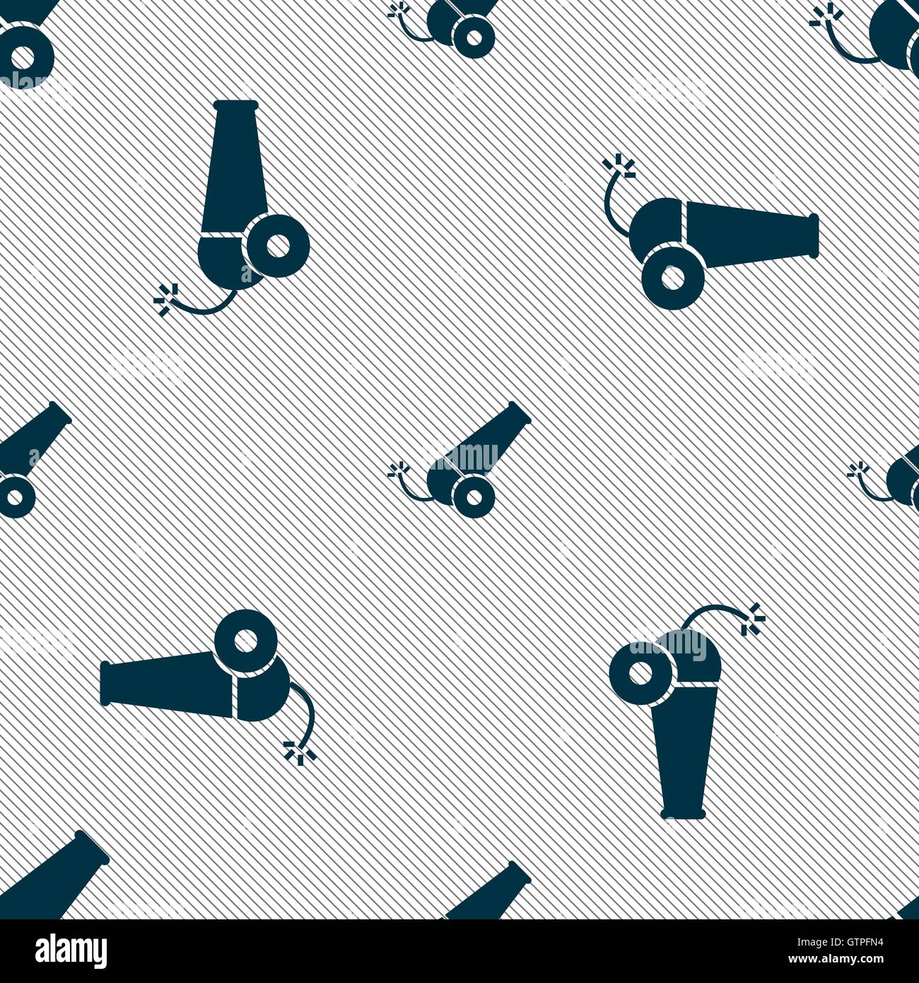 Cannon icon sign. Seamless pattern with geometric texture. Vector Stock ...