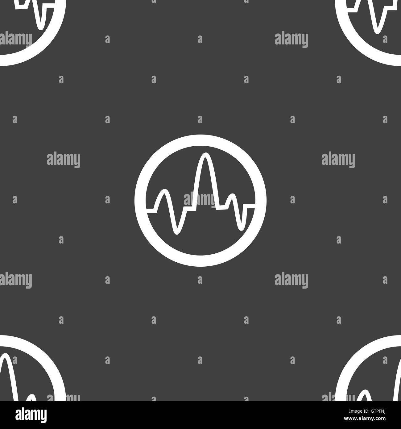 Heart wave on black background Black and White Stock Photos & Images ...