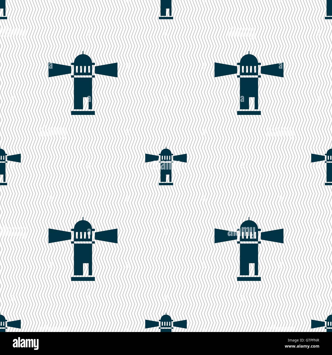 Lighthouse icon sign. Seamless pattern with geometric texture. Vector ...