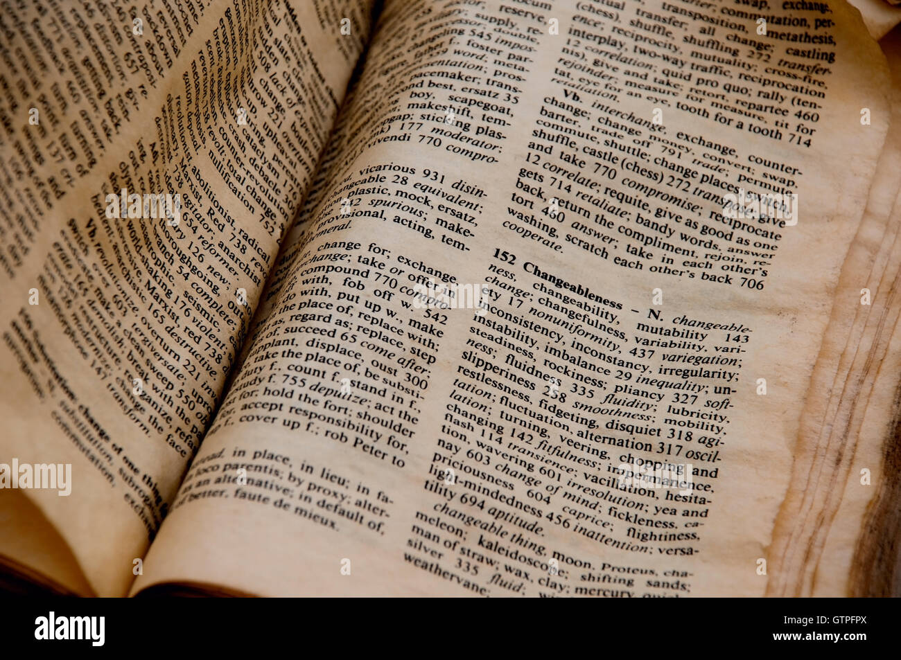 Old dictionary focused on word Stock Photo - Alamy