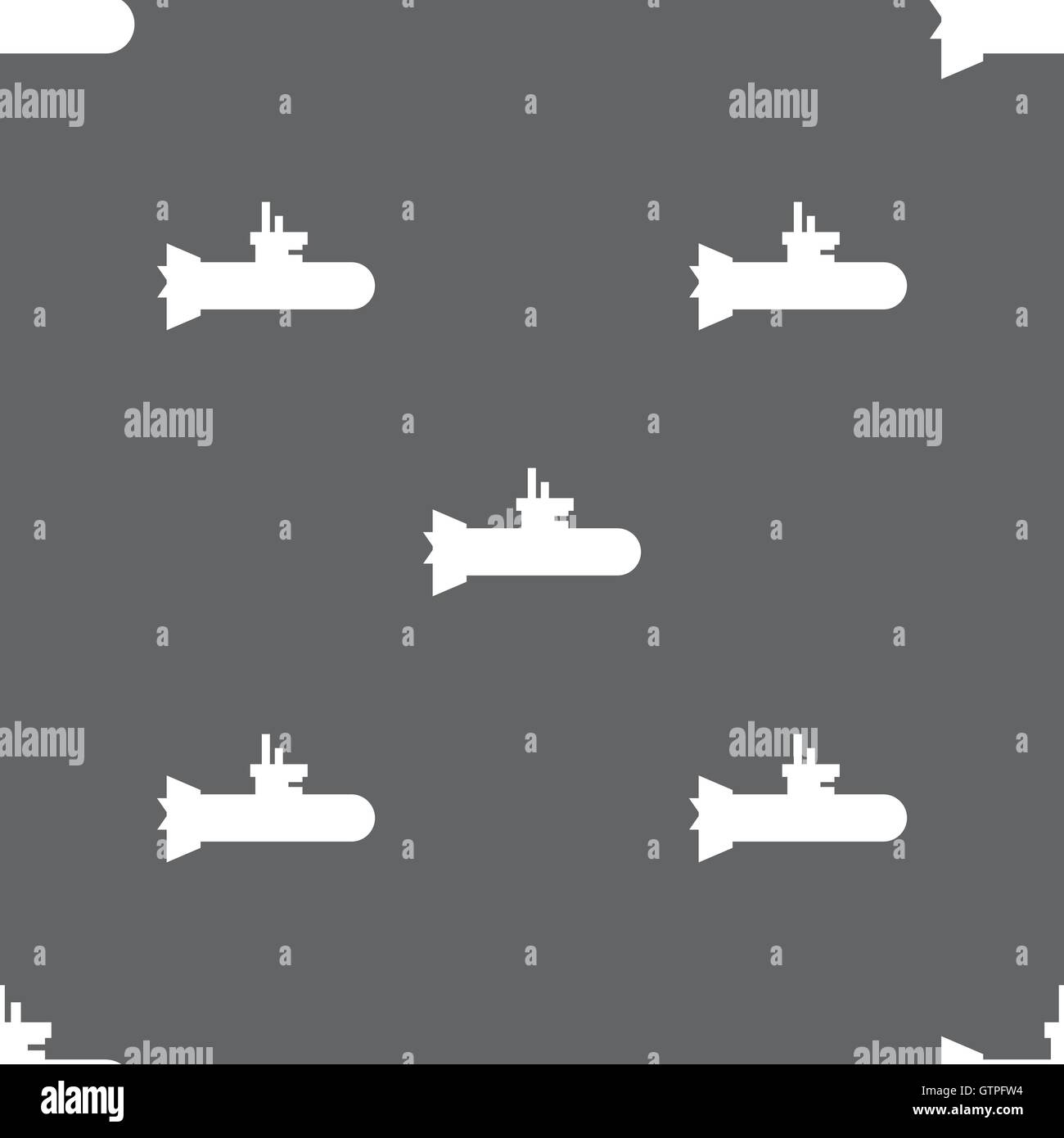 submarine icon sign. Seamless pattern on a gray background. Vector ...