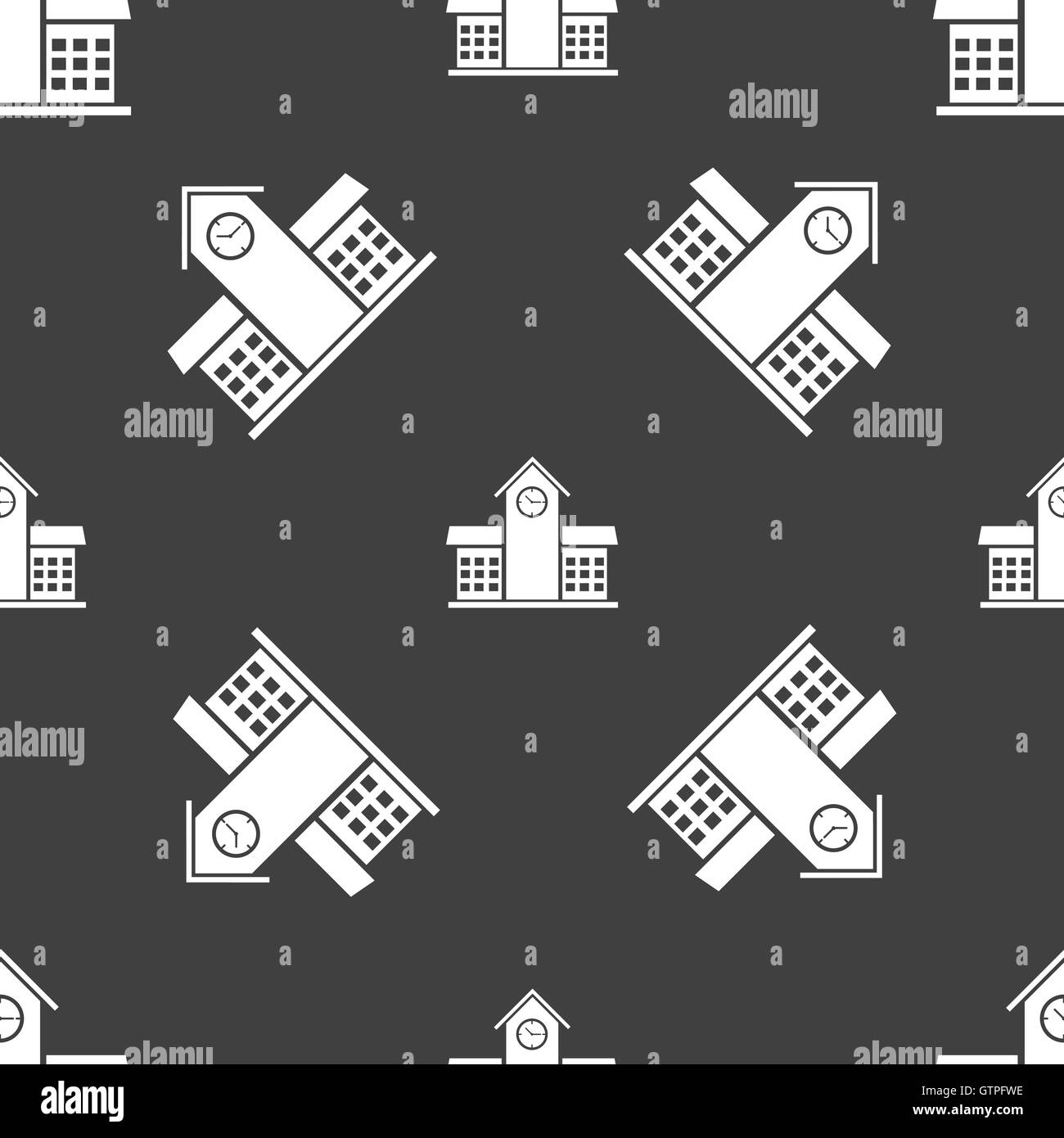 School Professional Icon sign. Seamless pattern on a gray background ...