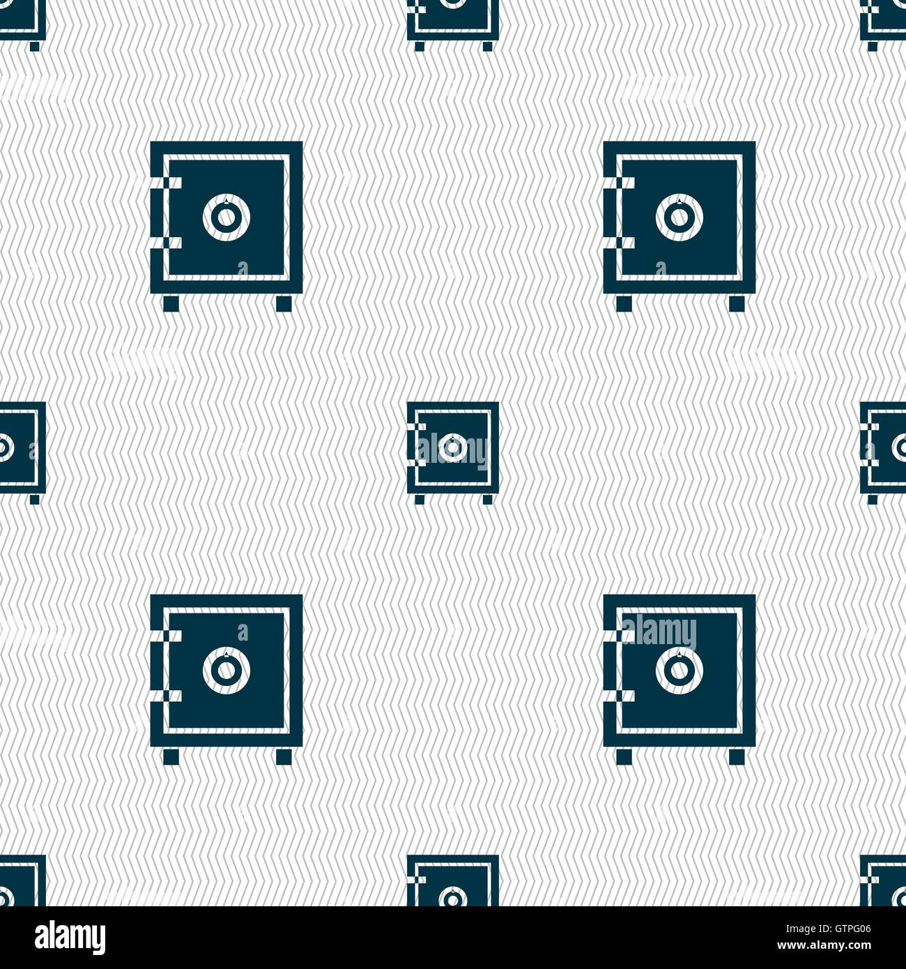 Safe money icon sign. Seamless pattern with geometric texture. Vector ...